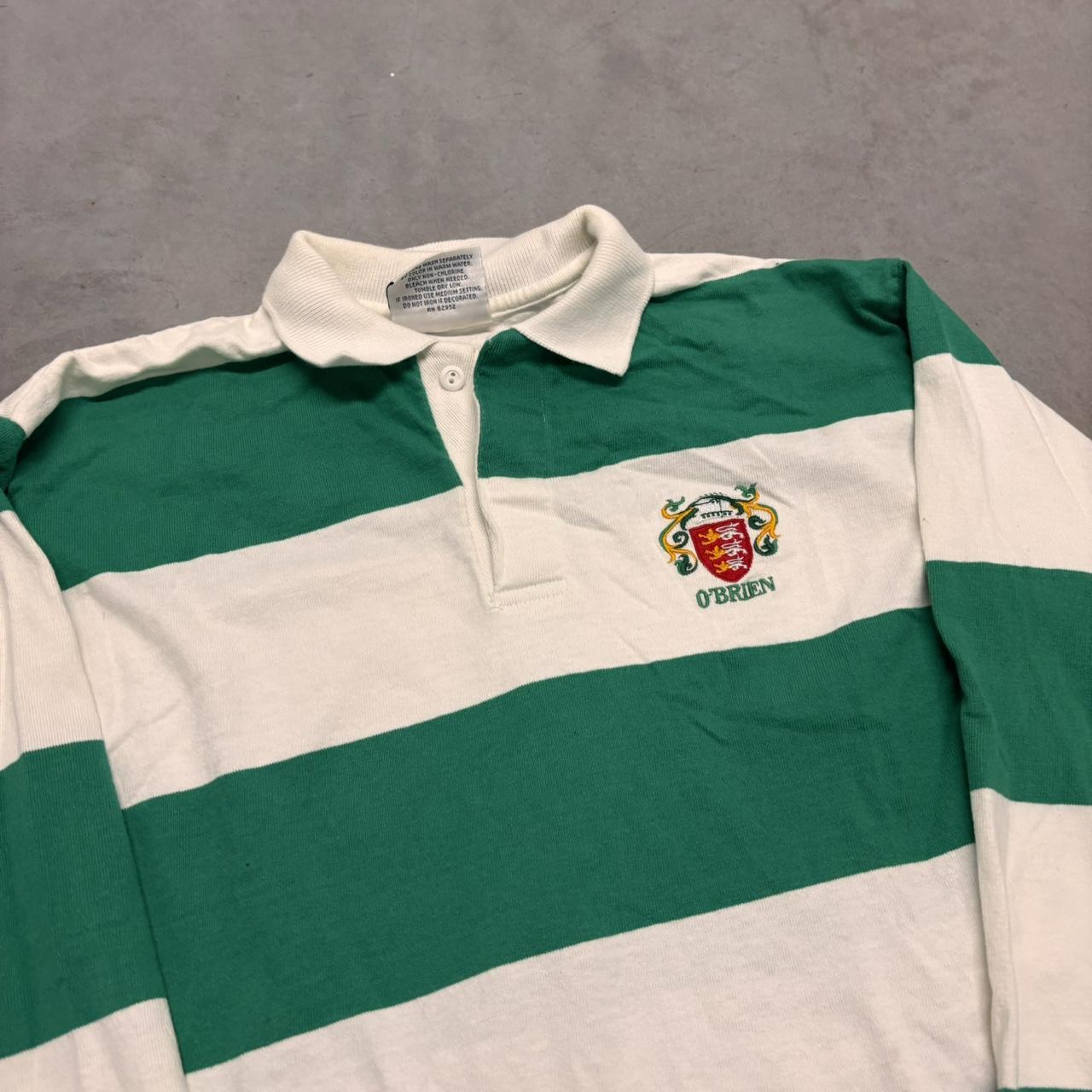 Vintage 90s Rugby Long Sleeve Polo Shirt Large... - Depop
