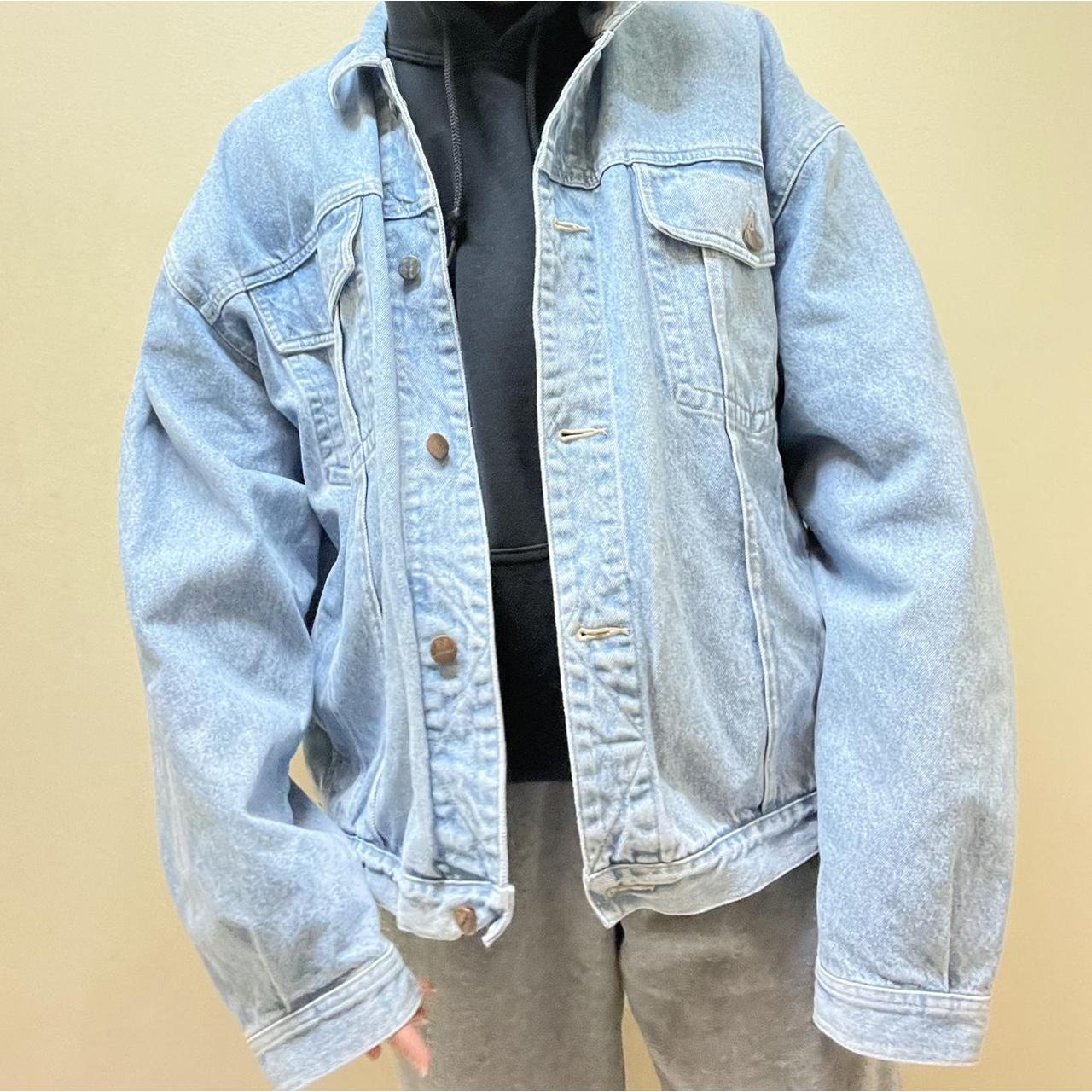 Vintage Denim jacket oversized XXL, long sleeves - Depop