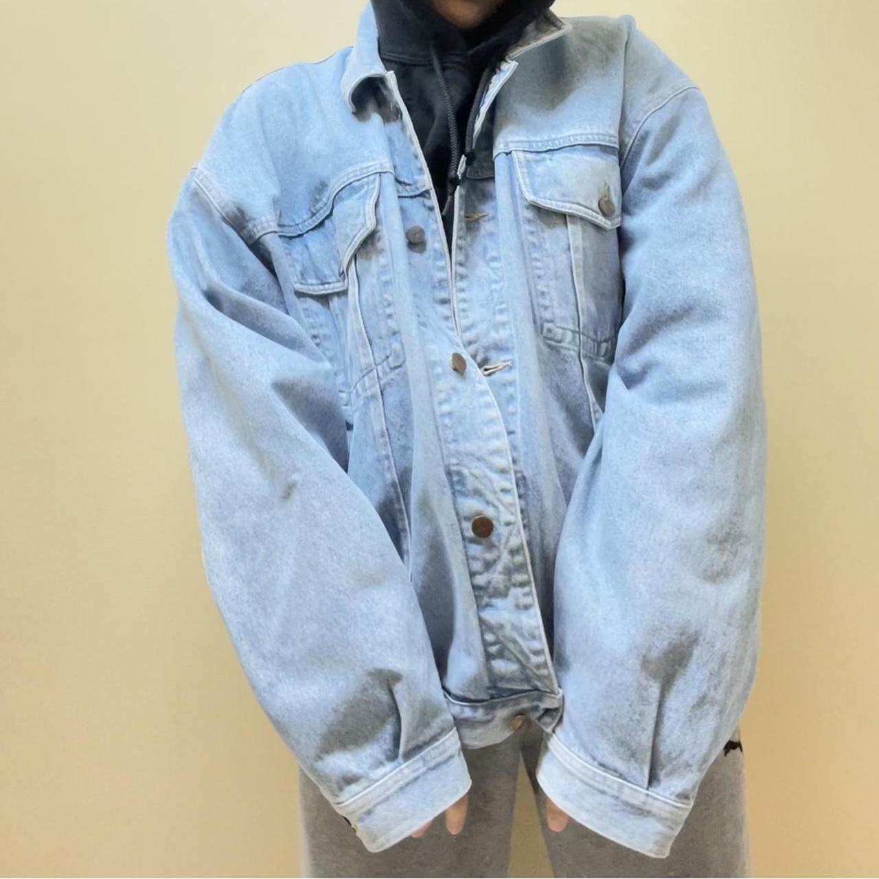 Vintage Denim jacket oversized XXL, long sleeves - Depop