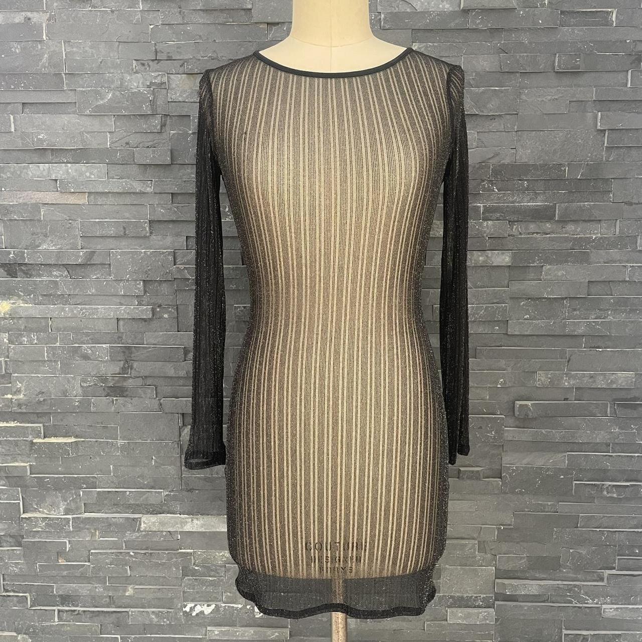 Wicked Weasel shimmery black with gold glitter... | Depop