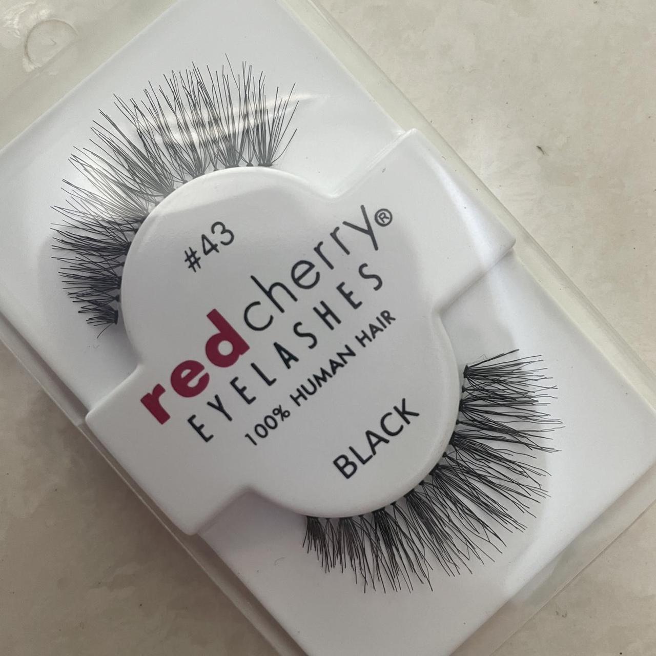 Red Cherry Eyelashes 100% human hair, in black #43.... | Depop