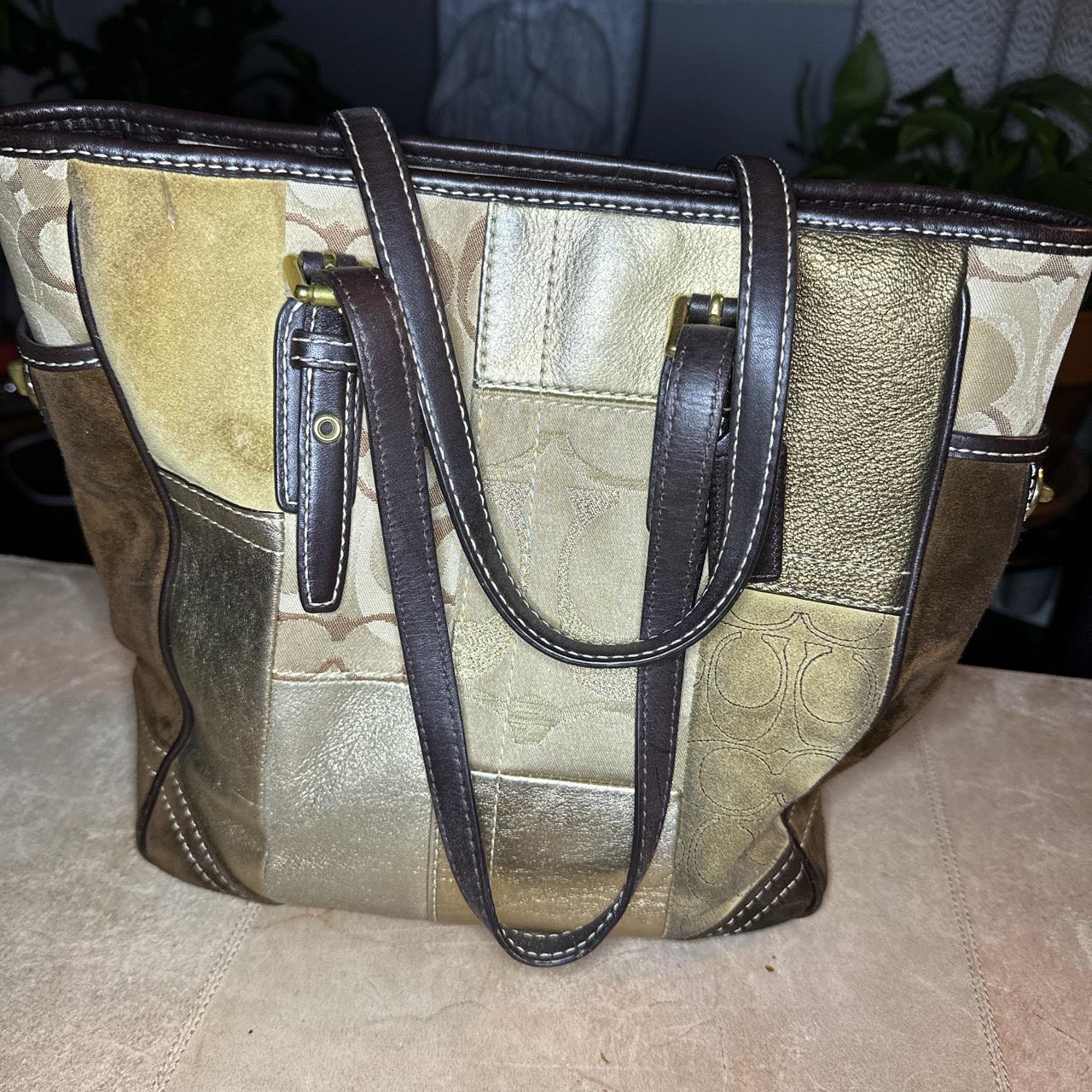 Well Loved Coach Patchwork Tote Bag, good condition... - Depop