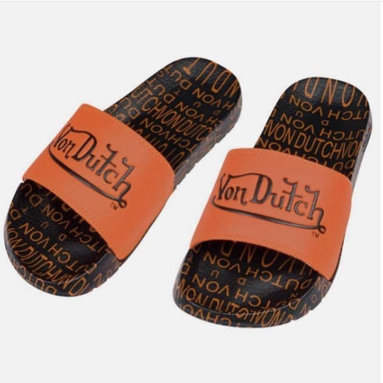 orange von dutch slides never worn ! - Depop