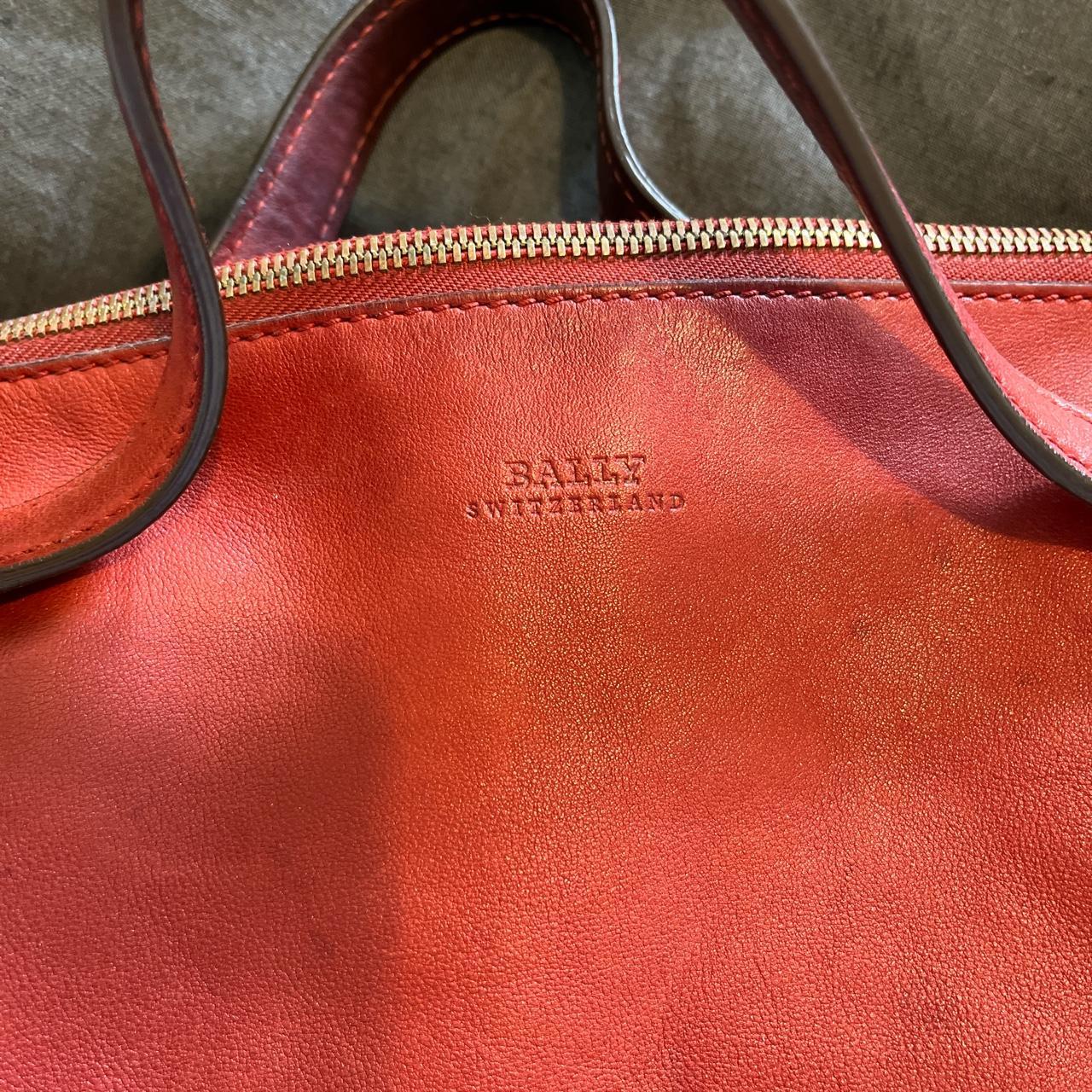 Bally red leather bag. Super well loved condition... - Depop