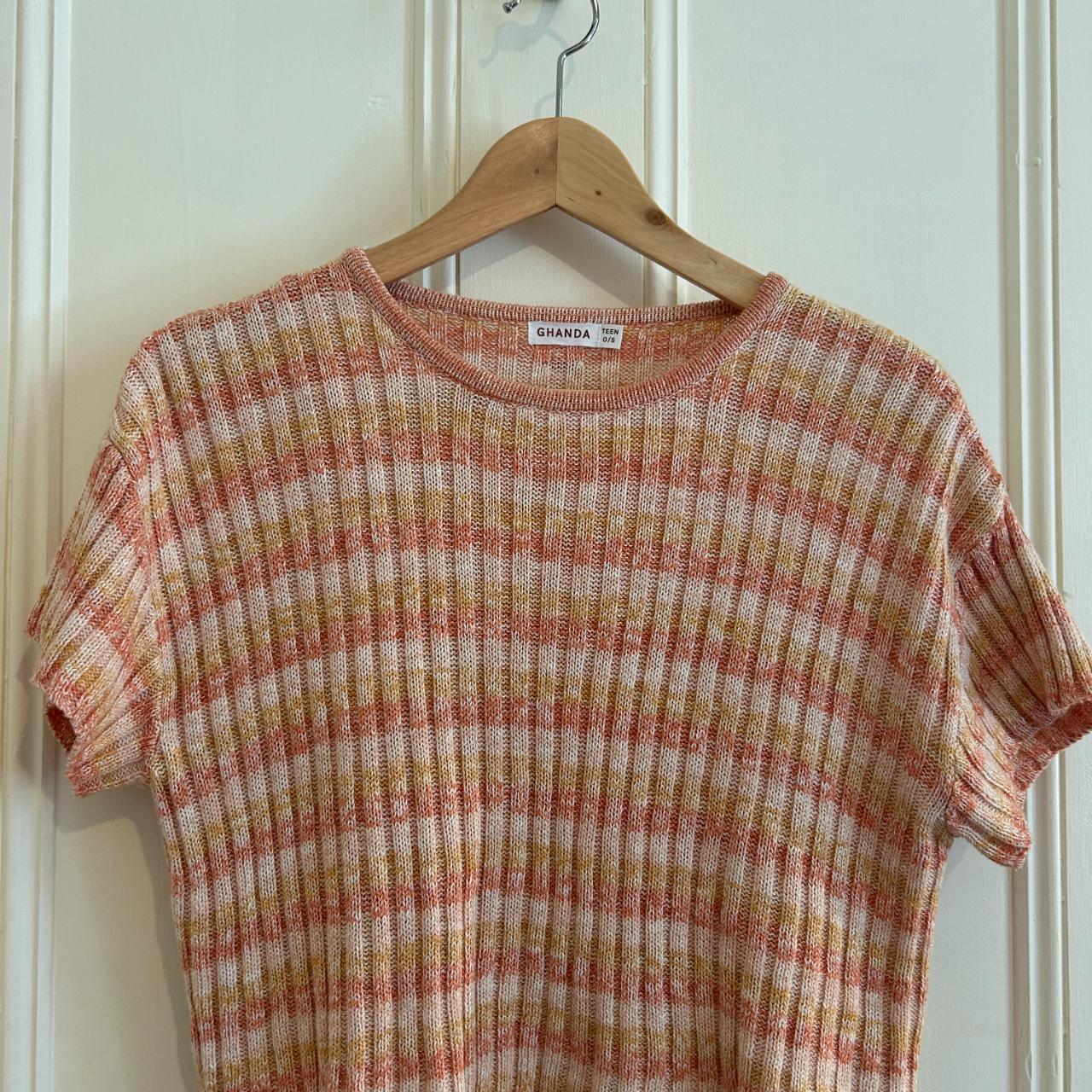 GHANDA pink knit beach top. Size S-XL (one... - Depop