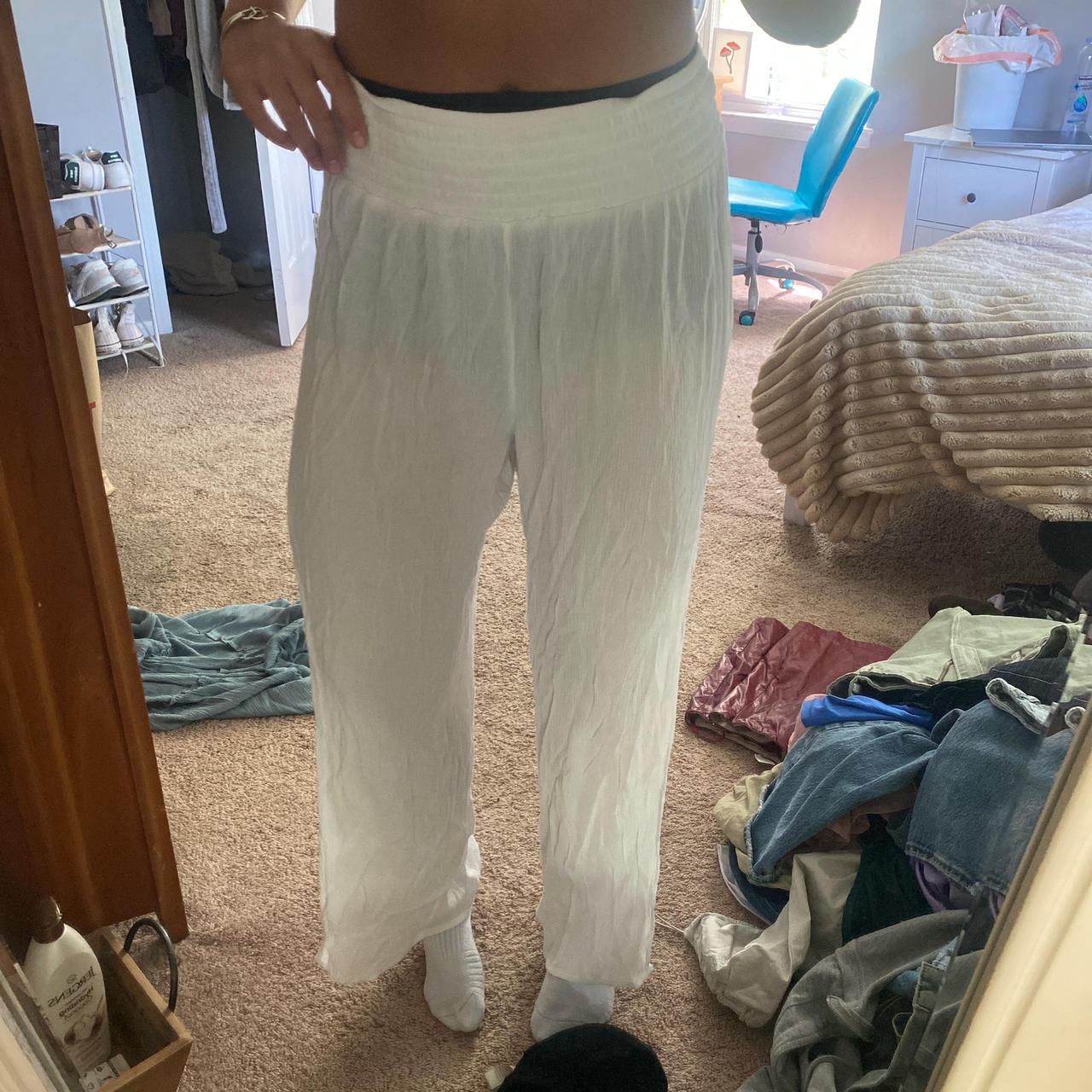 Cute summer linen pants. Slit down both legs - Depop
