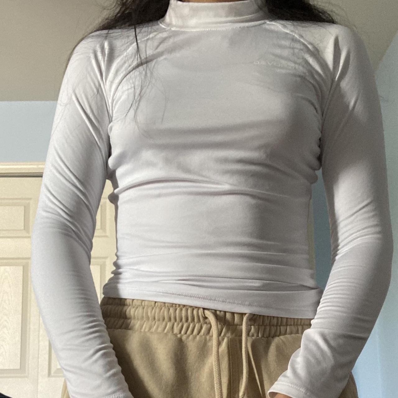 White fleece undershirt Great for under jerseys or... - Depop