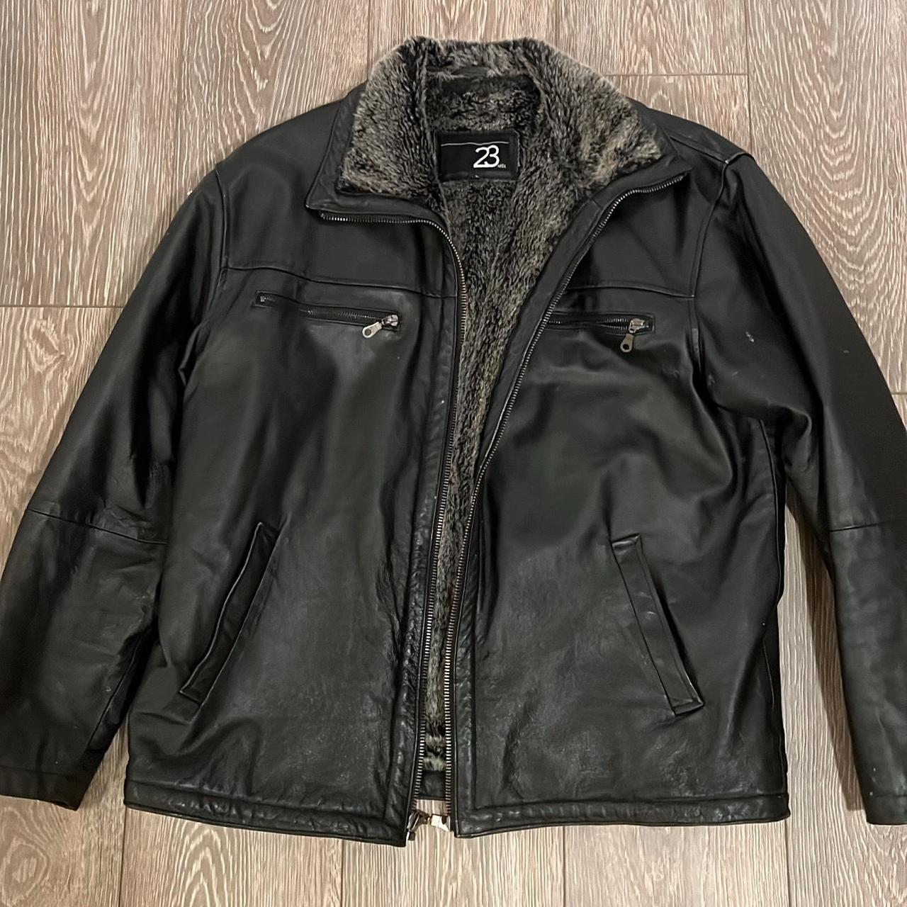 23rd street men’s leather jacket - Depop