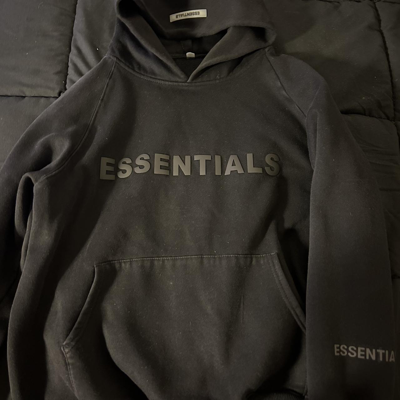 Black Essentials hoodie Just a little dusty - Depop