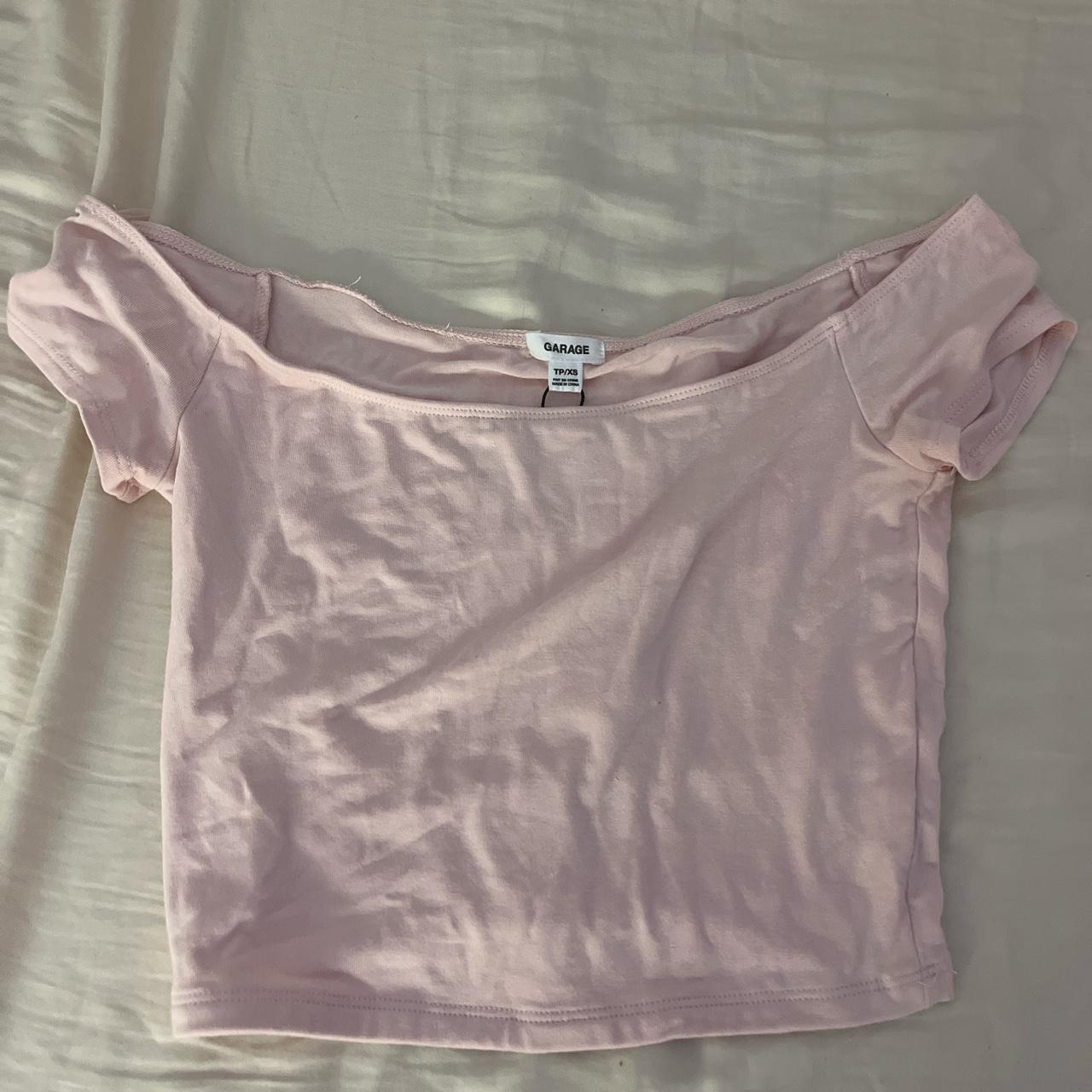 garage pink off the shoulder top! brand new never... - Depop