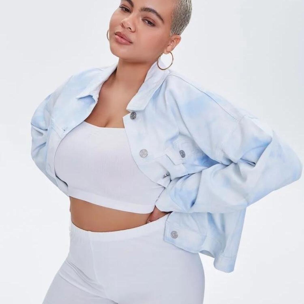 Women's Blue and White Jacket | Depop