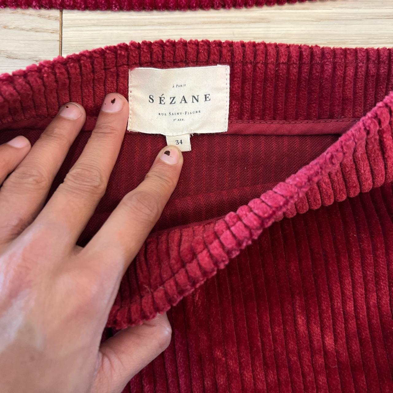 Sézane Women's Red and Burgundy Suit | Depop