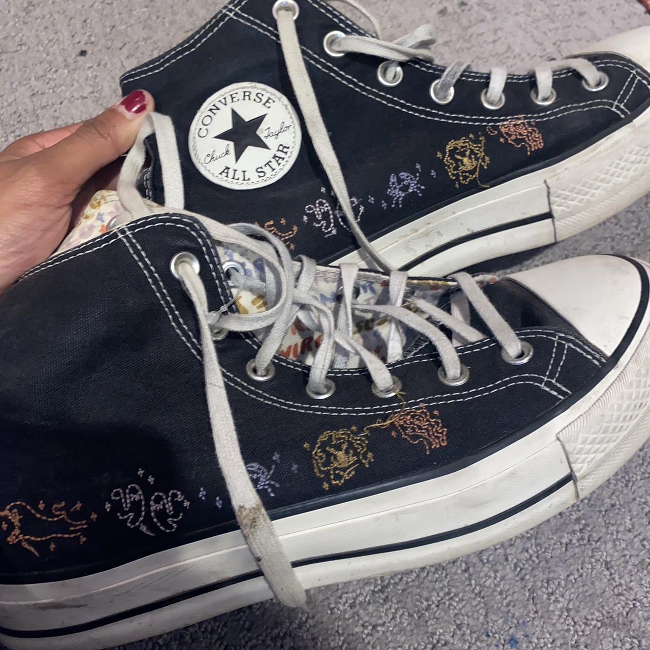 Horoscope embroidered Platform converse! Size 8,... - Depop