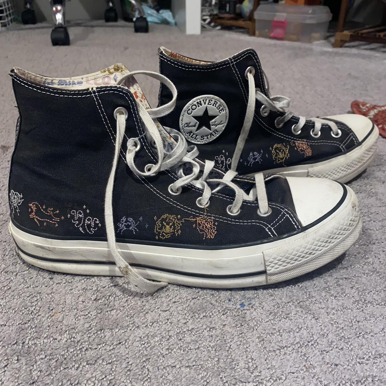 Horoscope embroidered Platform converse! Size 8,... - Depop