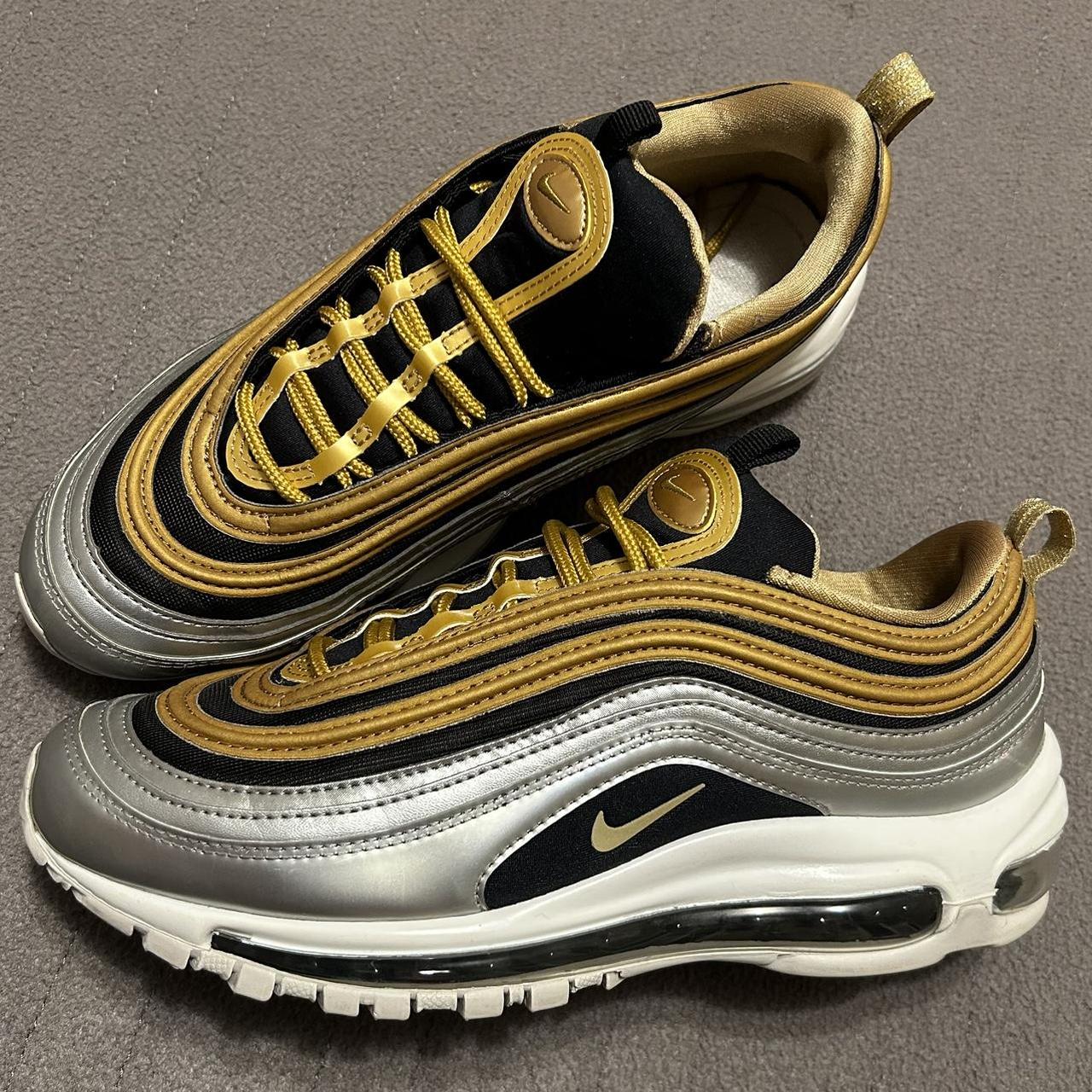 Nike Air Max 97 Metallic Gold Silver Aq4137 700 Depop