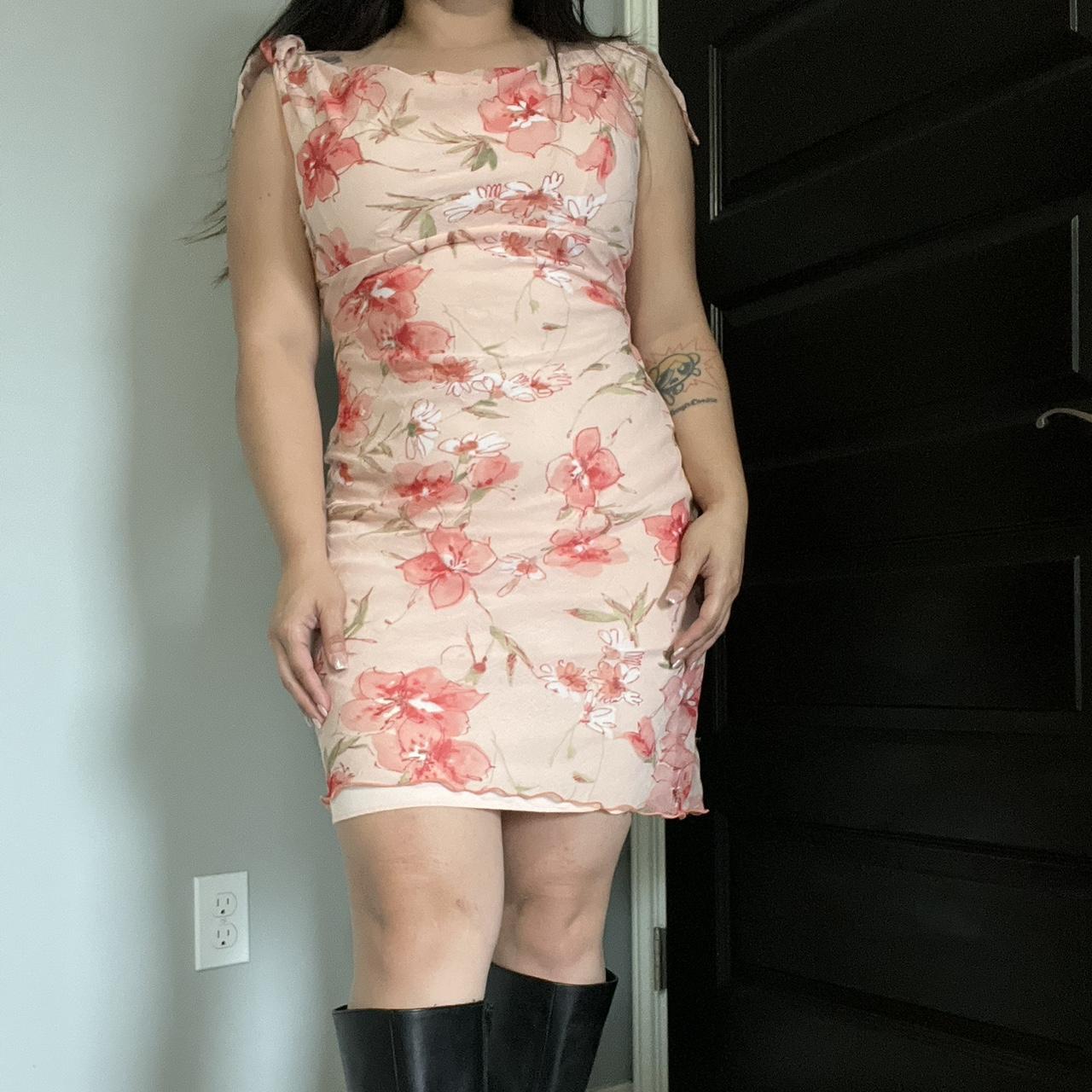 Y2K Ruby Rox floral dress Cowl neck Has an... - Depop