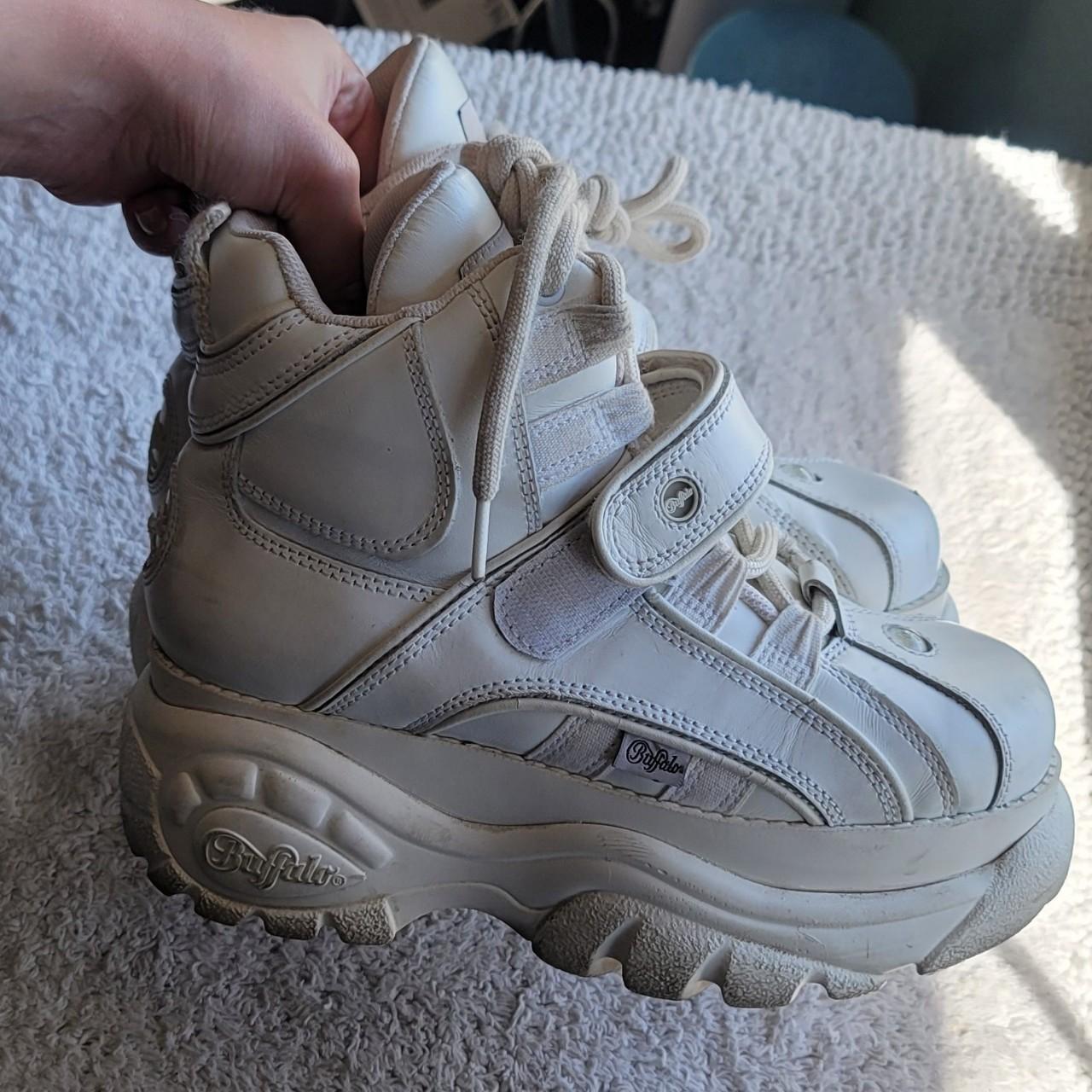 BUFFALO Classic High Platform Sneakers, blanc ☆... - Depop