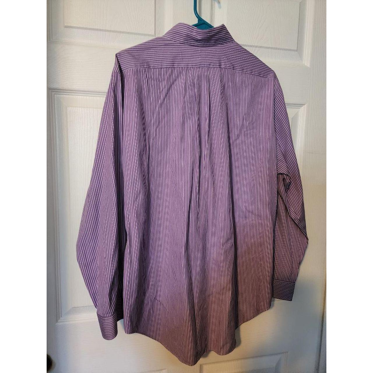 Clasic fit, Purple with white pin stripes. Gently... - Depop