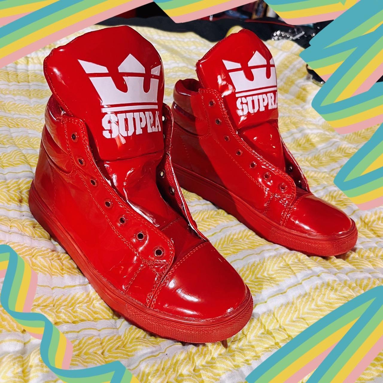 Dolls Kill Women's Red Trainers | Depop
