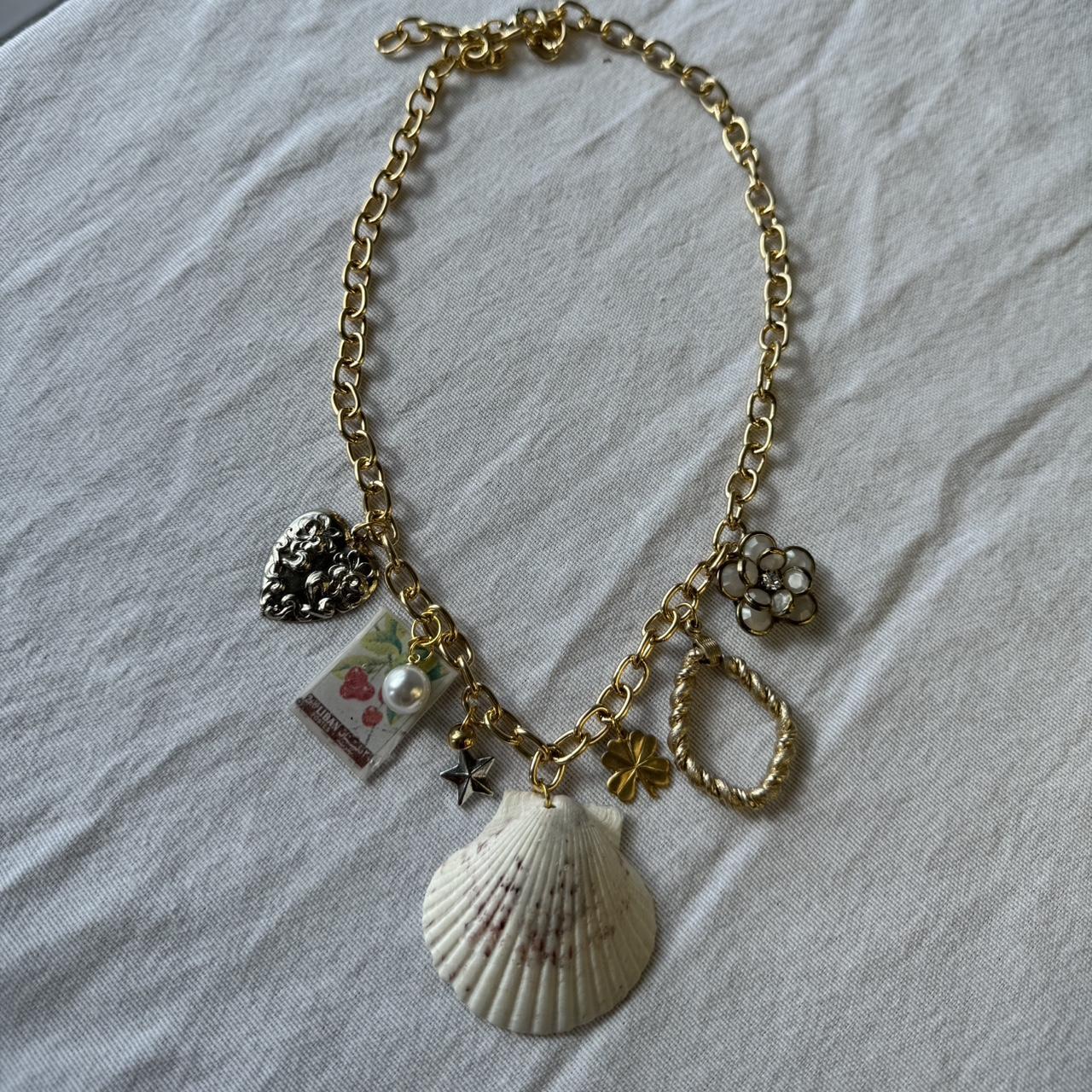 Seashell charm necklace Hand-made charms and... - Depop