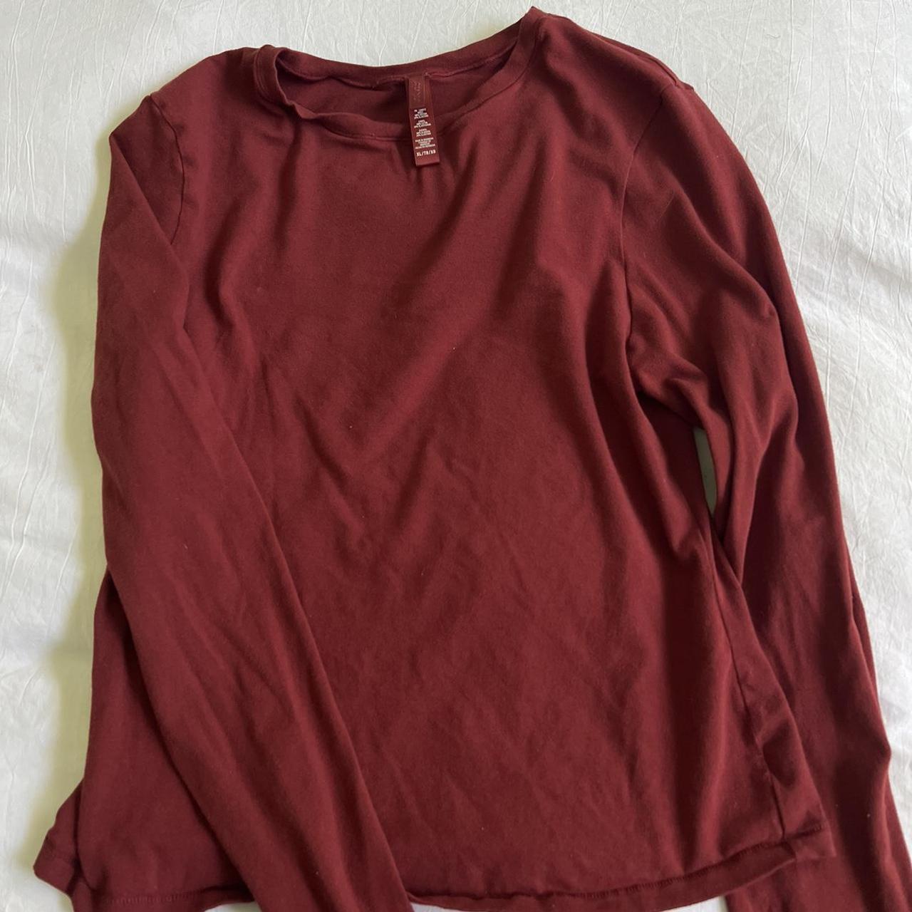 skims xl brick long sleeve tee - Depop