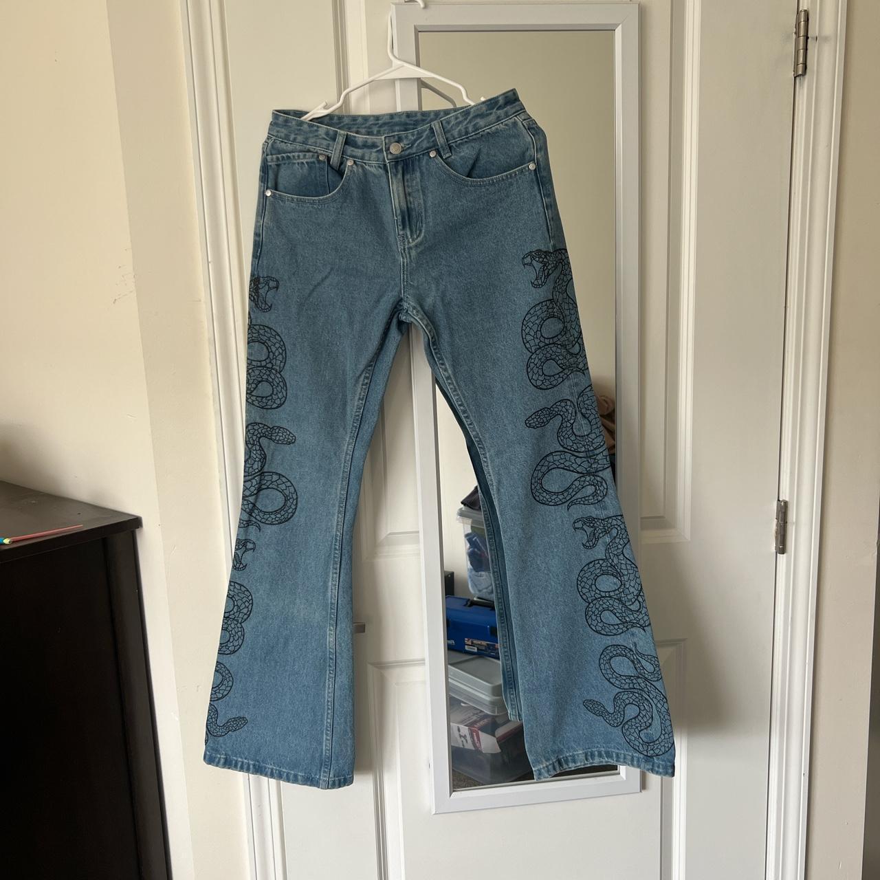 Flare Snake Jeans - Depop