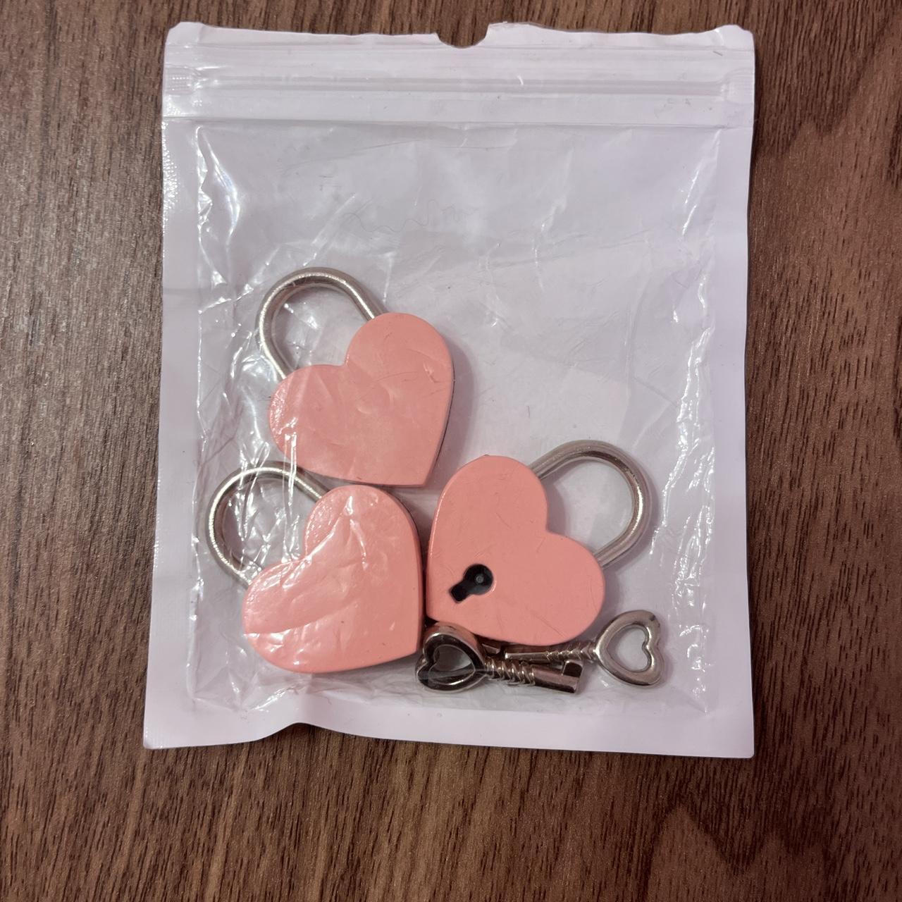 Kawaii Small Metal Heart Shaped Padlock Mini Lock... - Depop