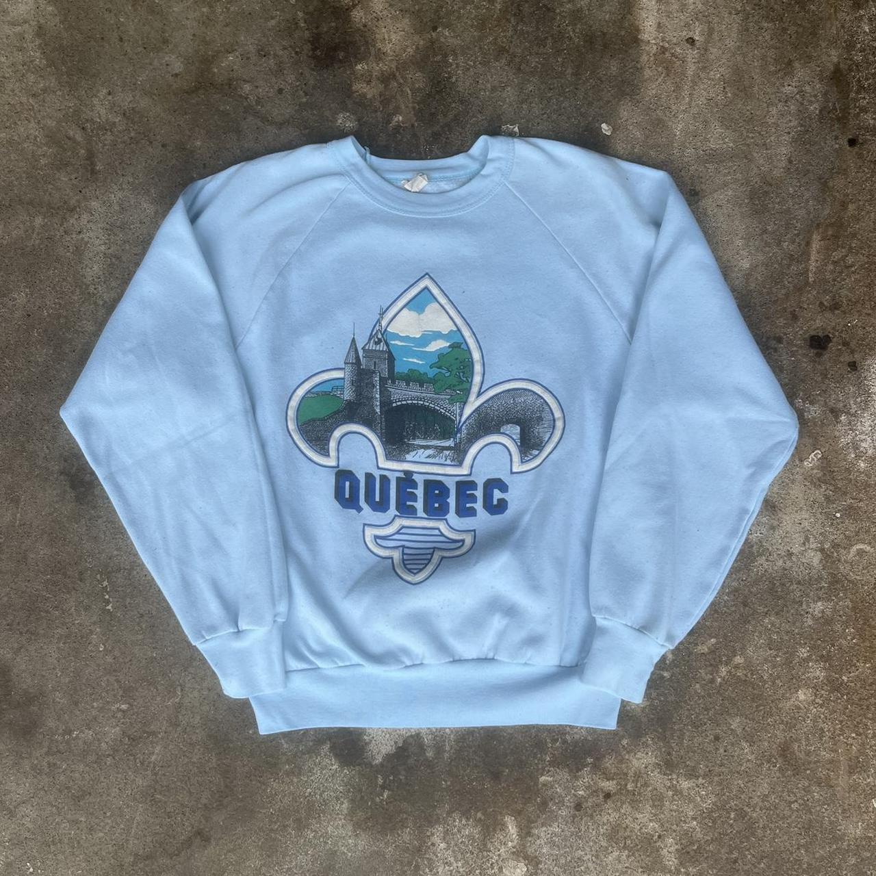 Vintage 70s Quebec Crewneck Sweatshirt Size M... - Depop