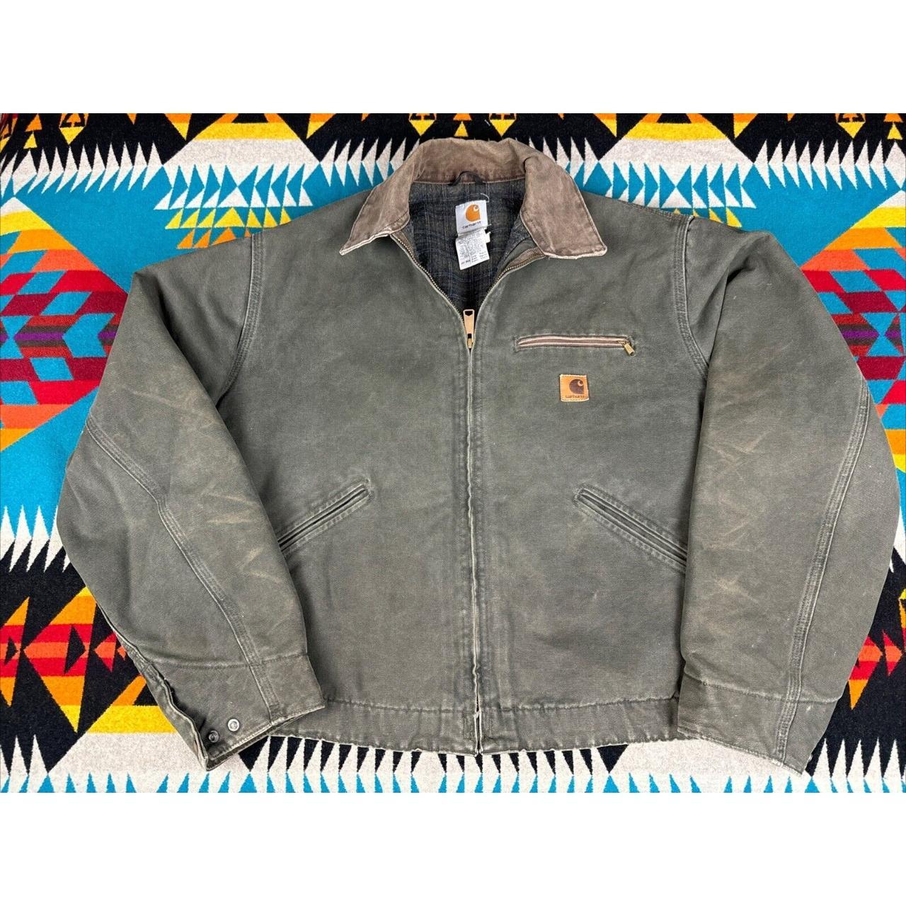 Carhartt J97 MOS Vintage Made In USA Green Blanket... - Depop