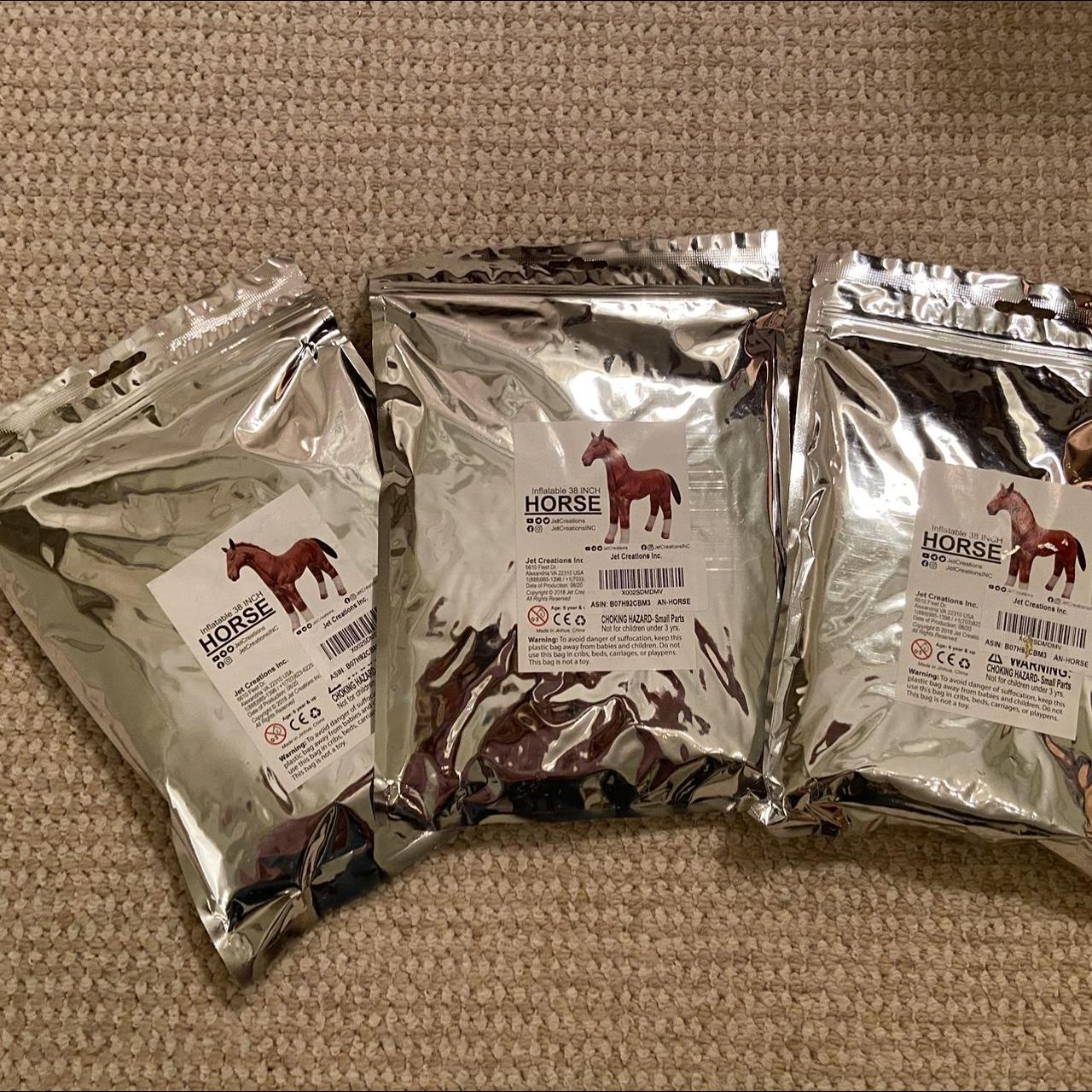 4 Balloons. Horse shaped Mylar inflatable to 38”.... - Depop