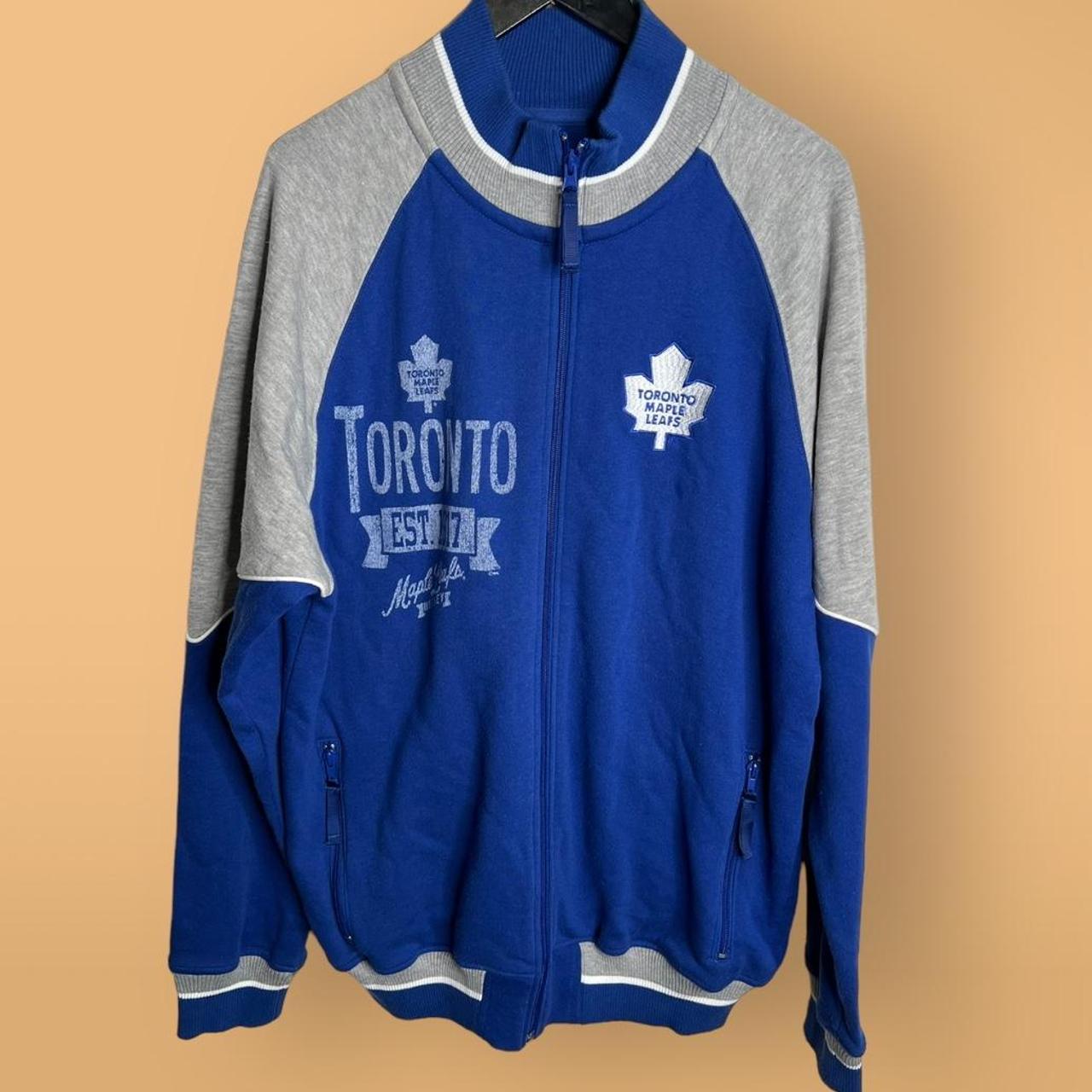 Embroidered Toronto Maple Leafs full zip sweater... - Depop