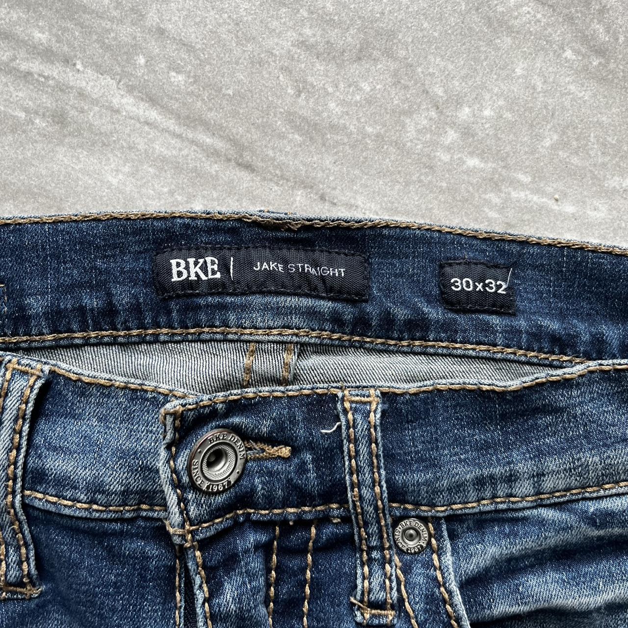 BKE Jake Straight Bootcut Jeans - dark blue,... | Depop