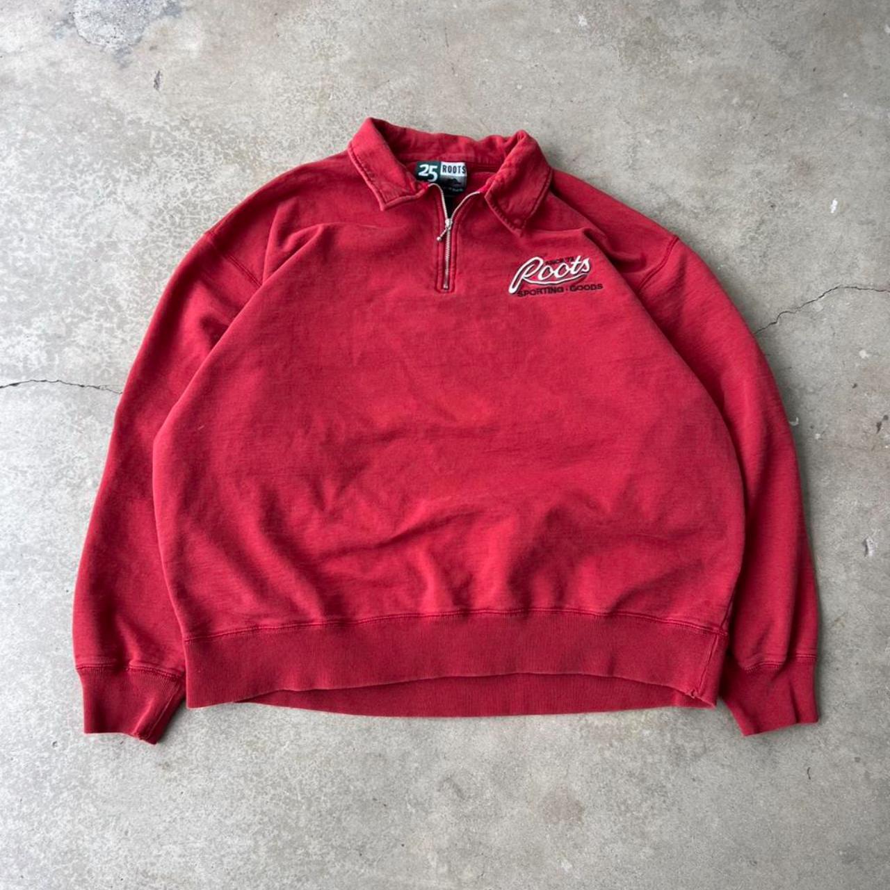 Roots Men's Red Sweatshirt | Depop