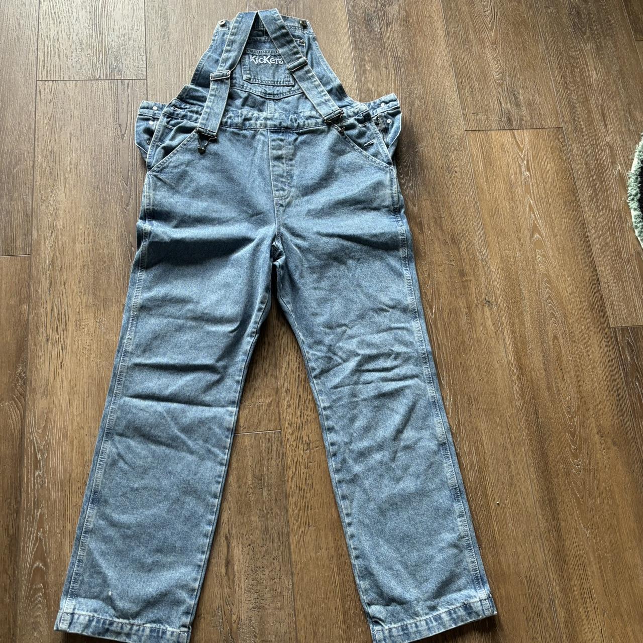 light wash overalls never worn! - Depop