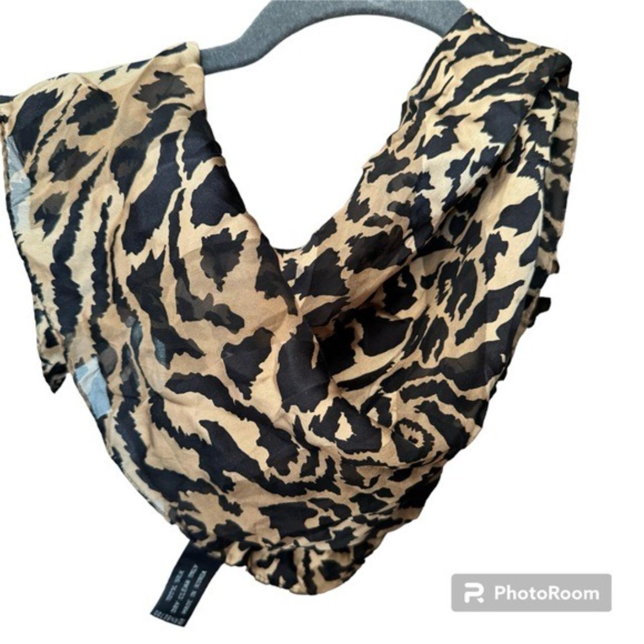 Vintage Adrienne Vittadini Animal Print Silk... - Depop