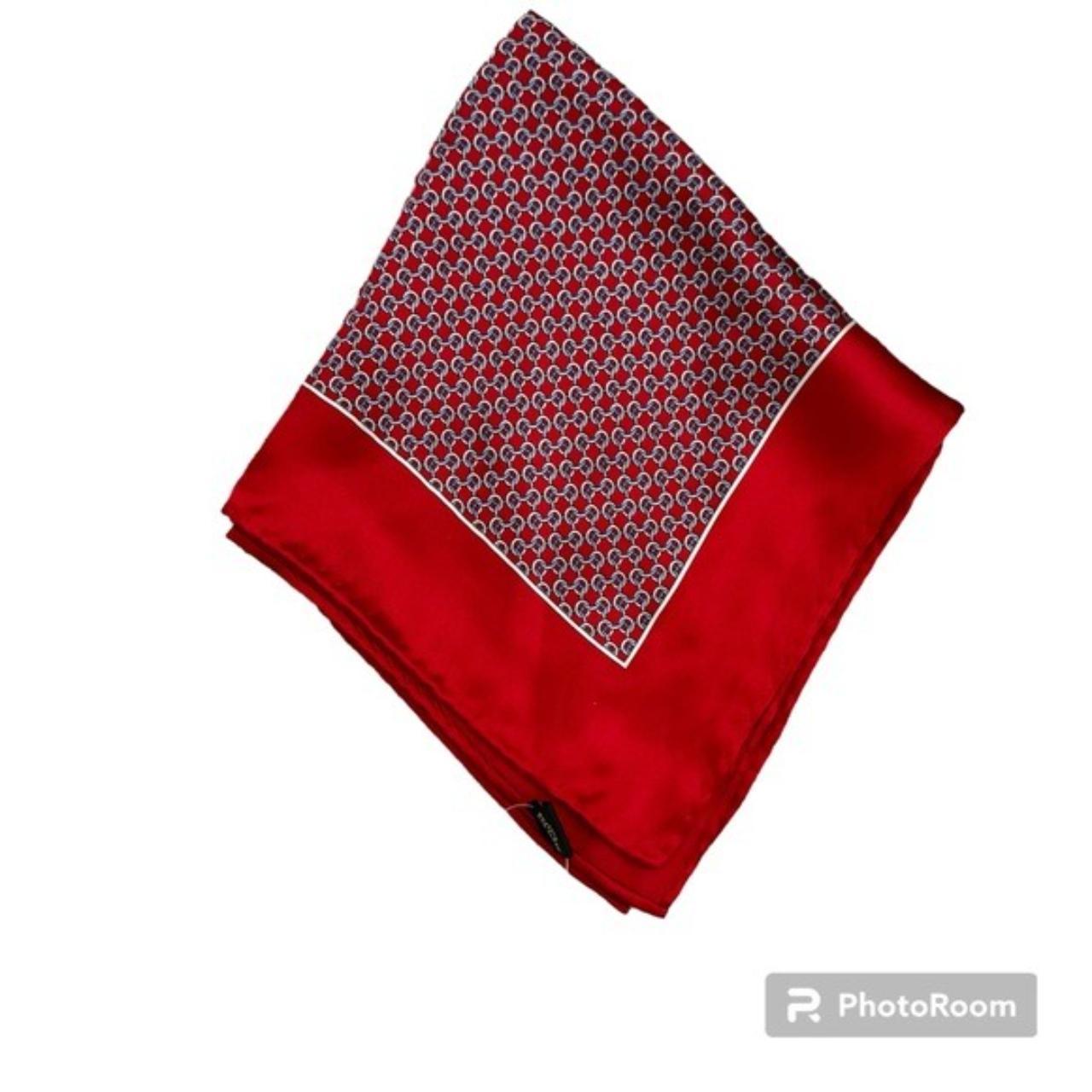 Link Pattern Red Silk Handkerchief Pocket Square... - Depop