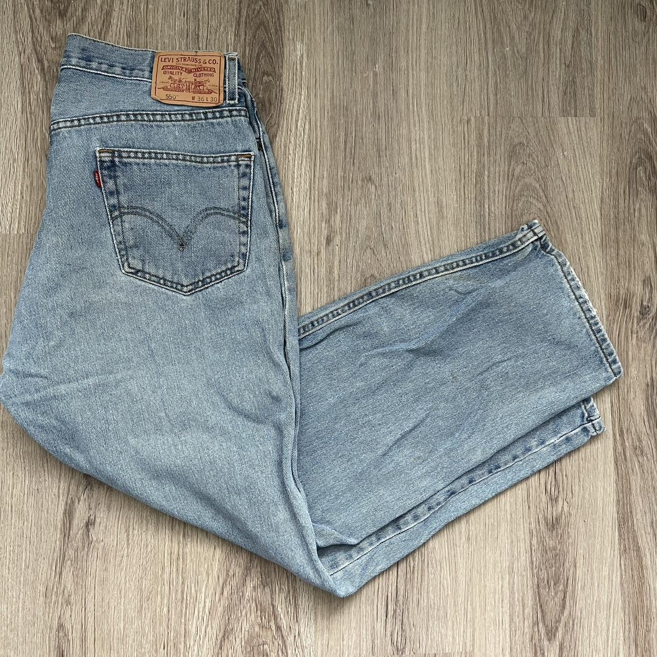 Levi's 550 relaxed fit blue jeans vintage... - Depop