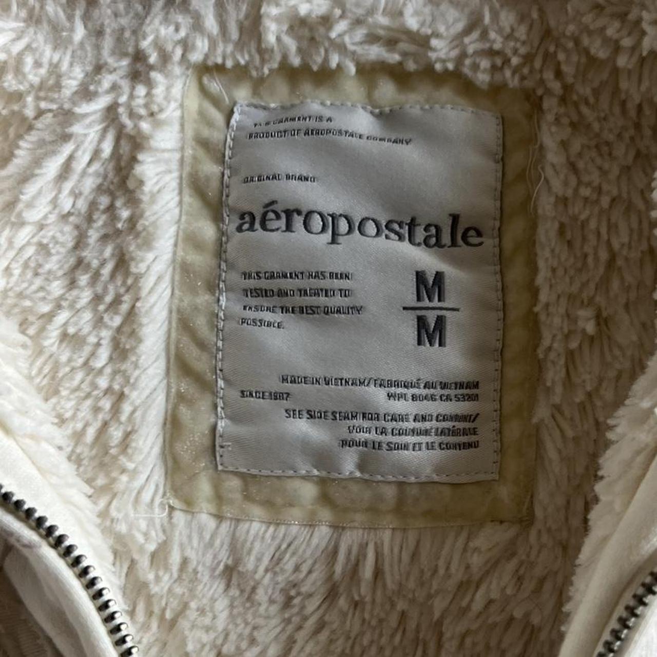 Cream and white vintage rare 2000s fur Aeropostale... | Depop