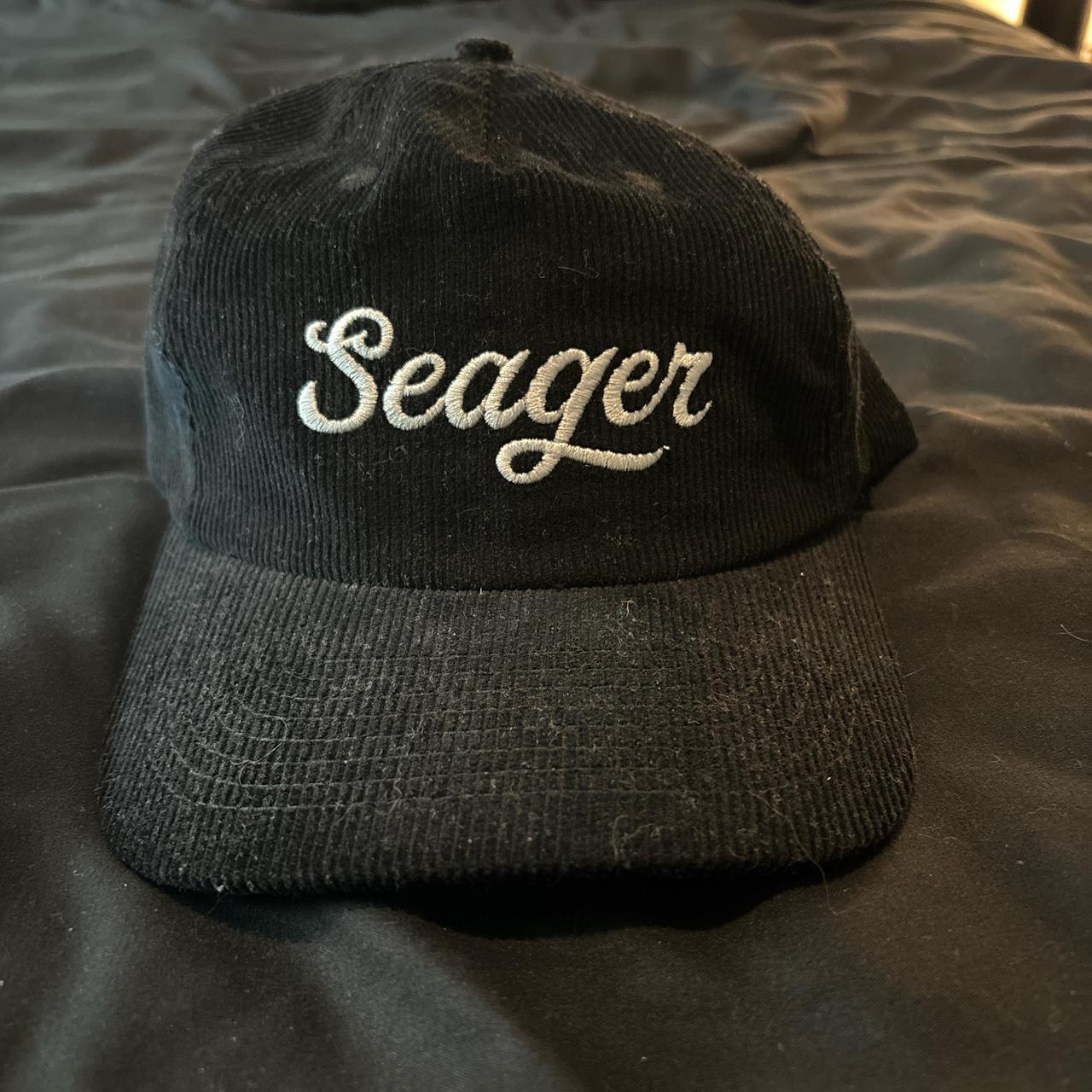 Black corduroy Seager hat #corduroyhat - Depop
