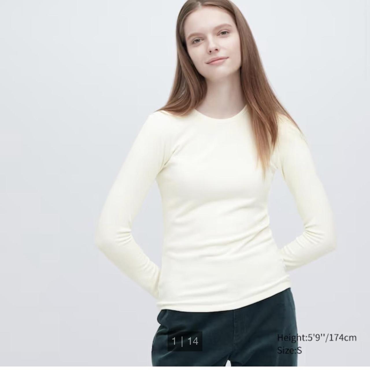 Uniqlo Heat Tech White BRAND NEW Women’s Medium - Depop