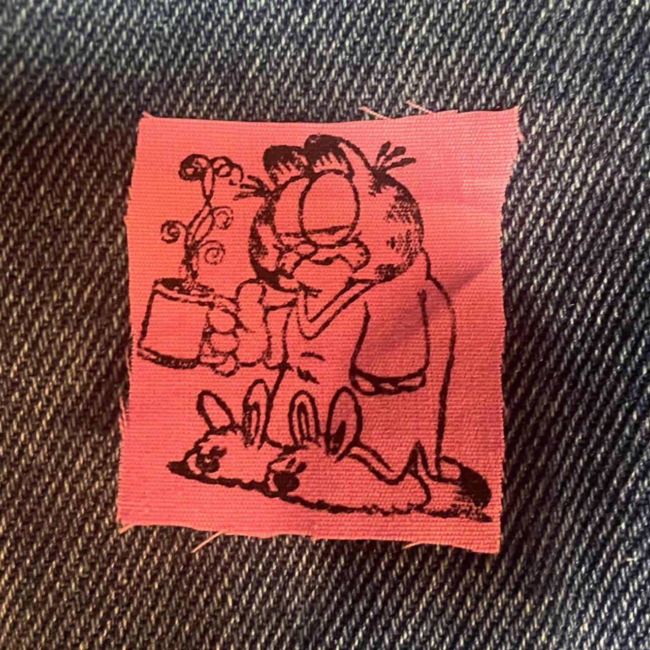 Garfield With Coffee Handmade Sew On Patch, Made... - Depop