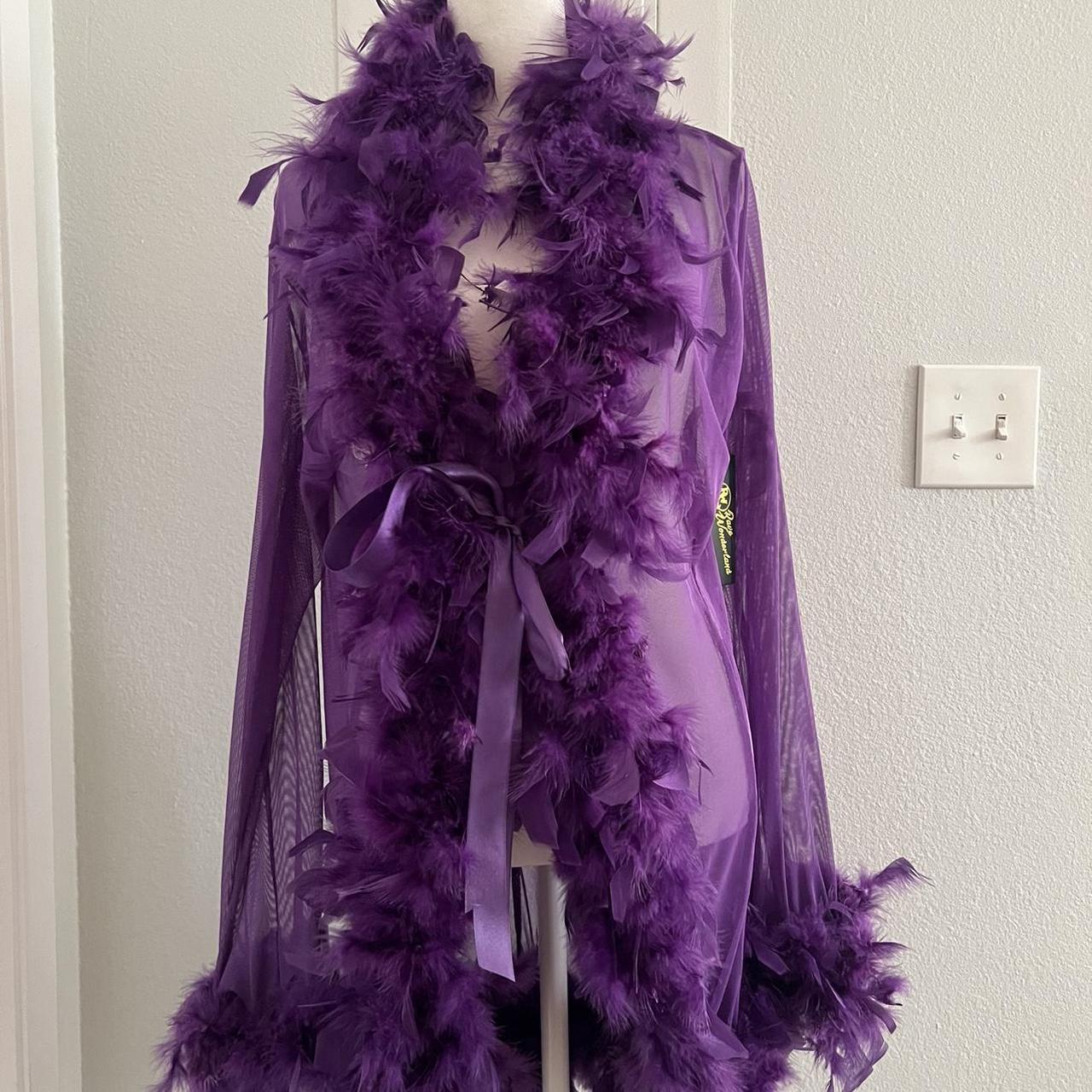 Purple Fluffy Sheer Robe from RaveWonderland #robe... | Depop