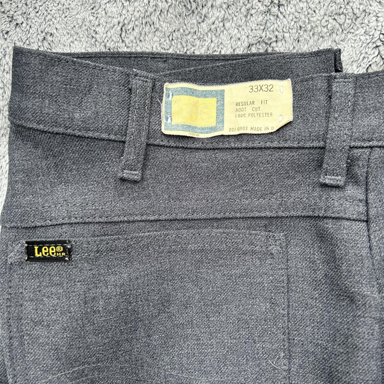 Vintage men's 70s Lee grey pleated trousers.... - Depop