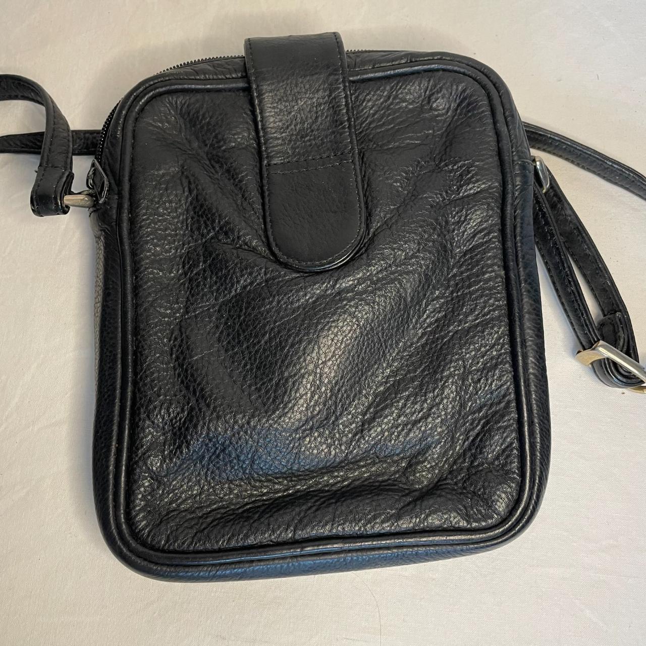 ARTEX Black leather shoulder bag Calf hide,... - Depop