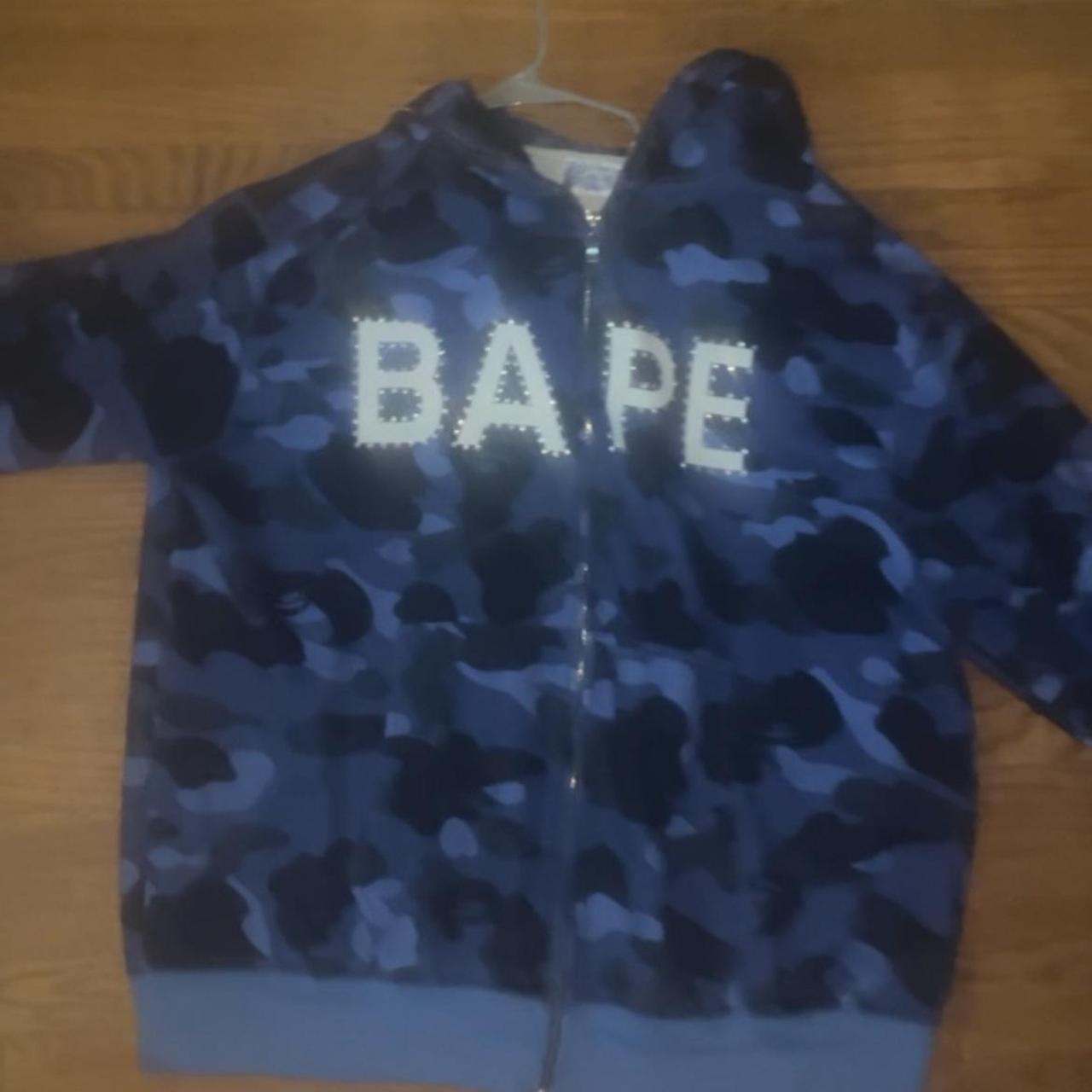 VINTAGE BAPE BLUE CAMO FULL ZIP -FITS LIKE AN... - Depop