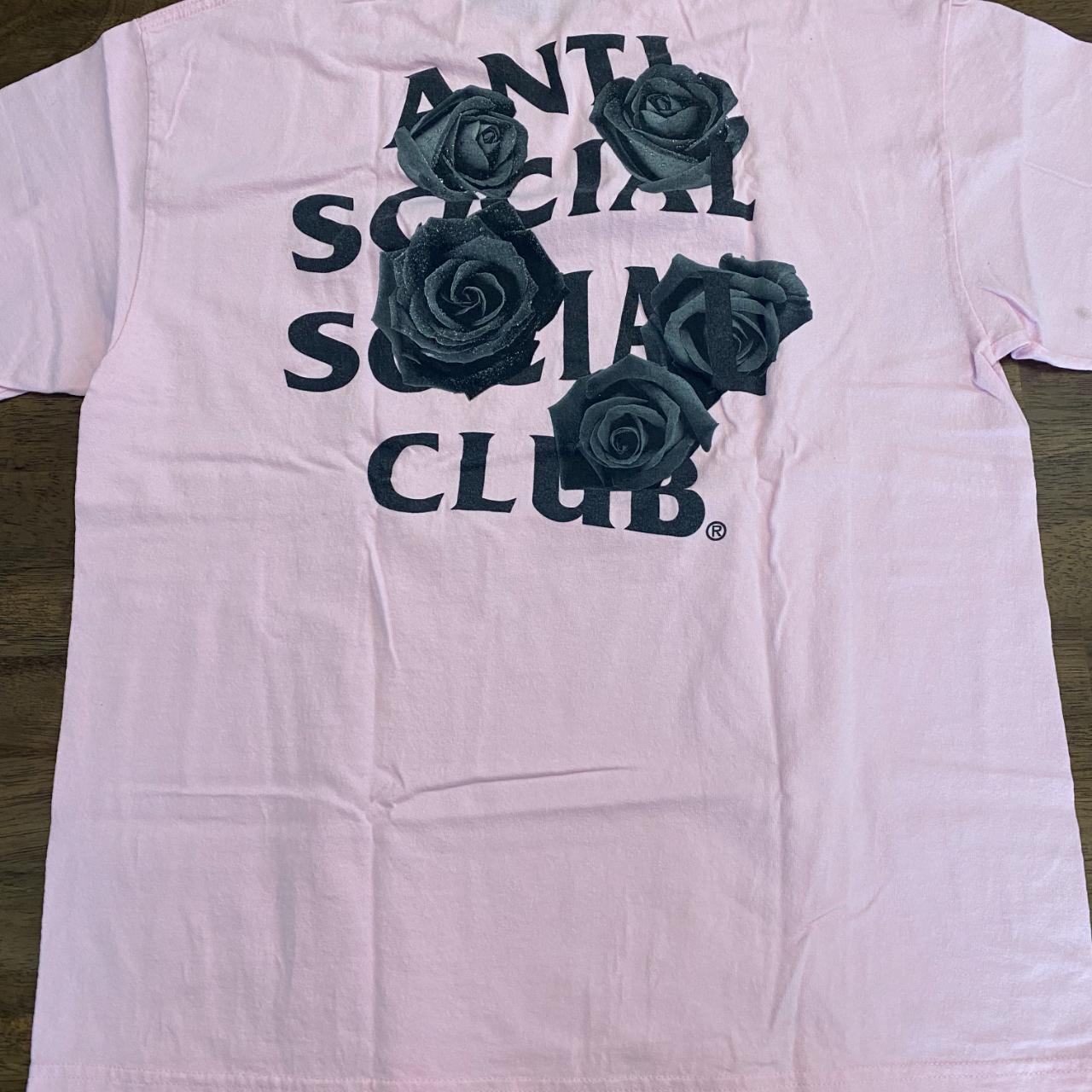 Anti Social Social Club ASSC Black Roses Tee Pink... - Depop