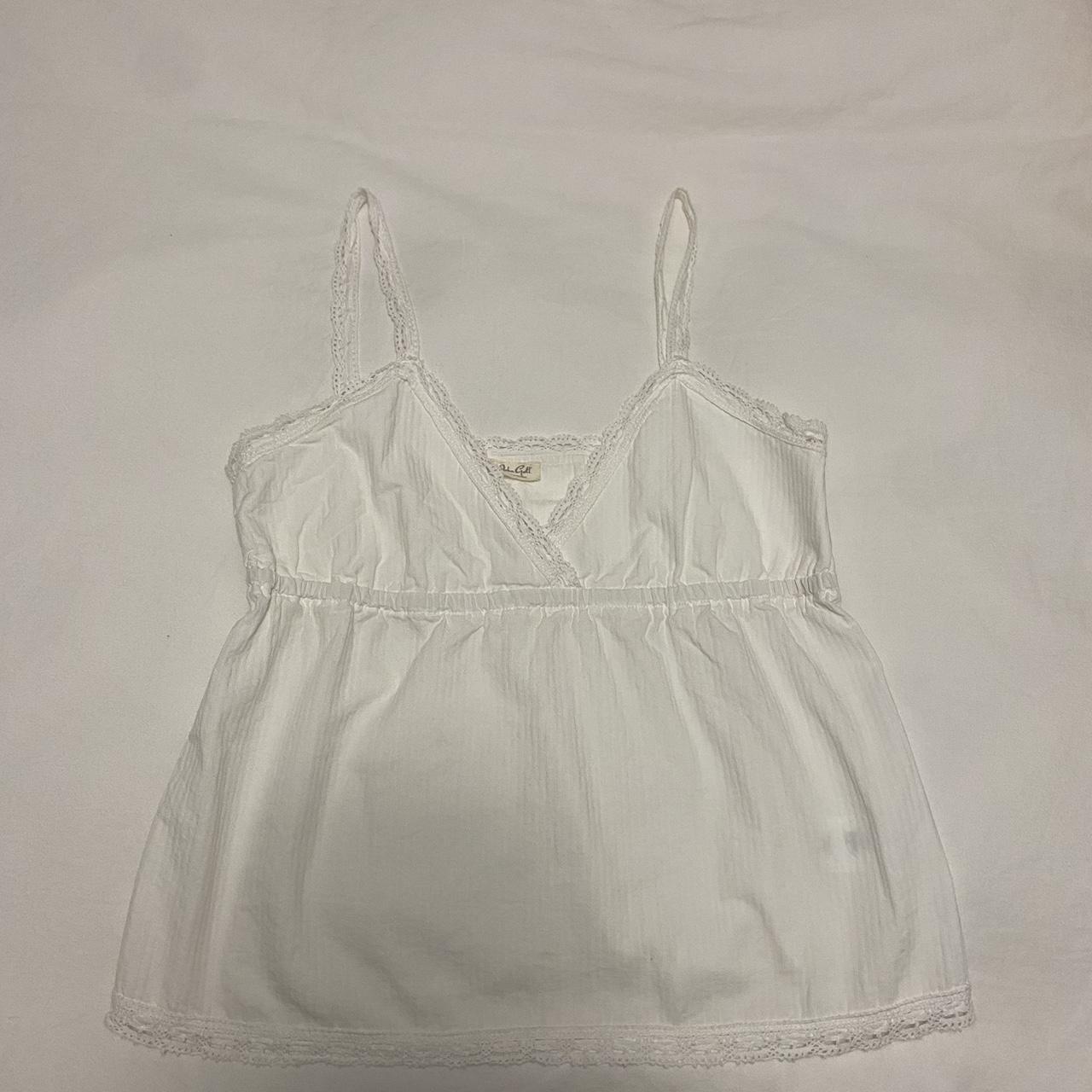 brandy melville white edith tank top! worn once, has... - Depop