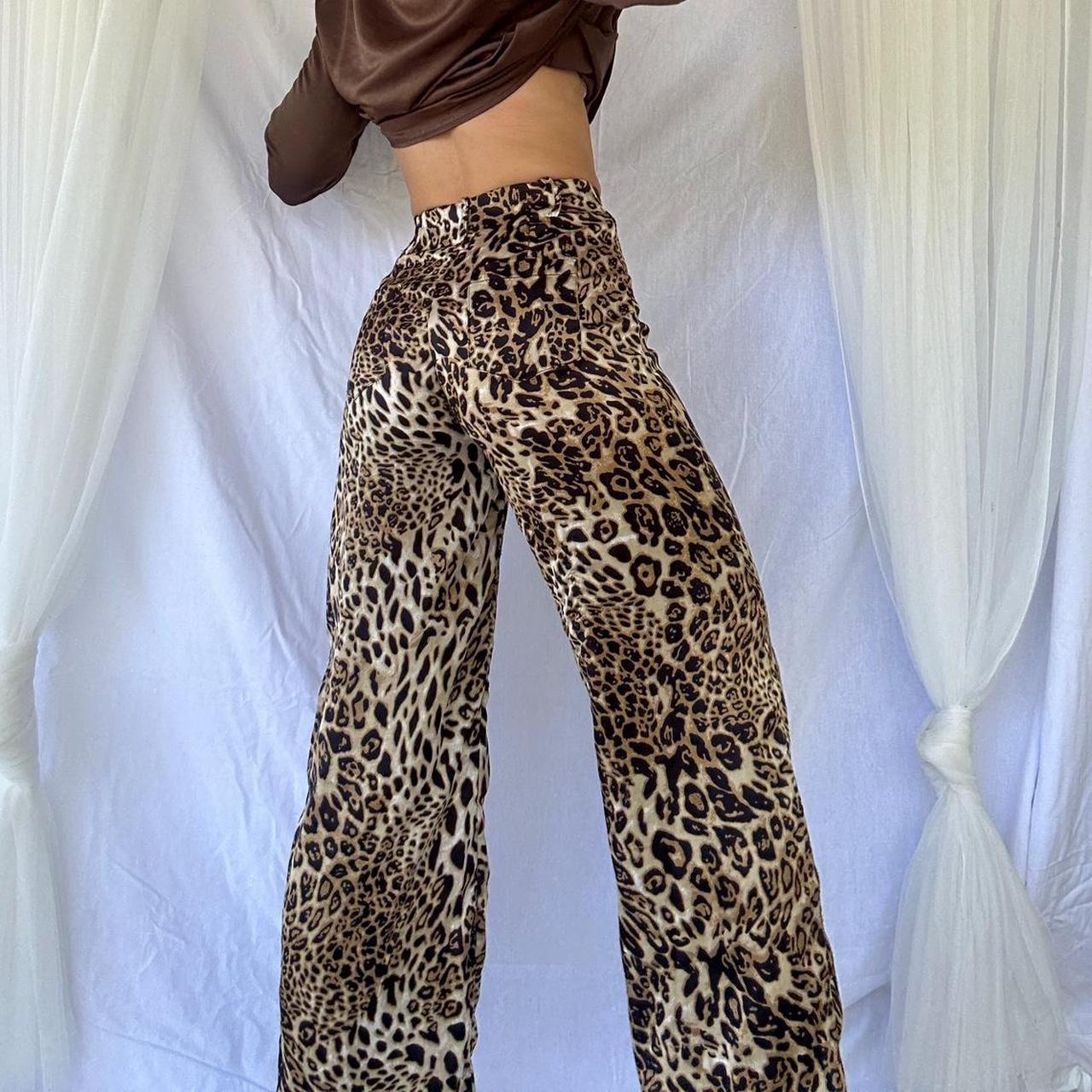 Jagger + Stone Satin Leopard Print Pants High... - Depop