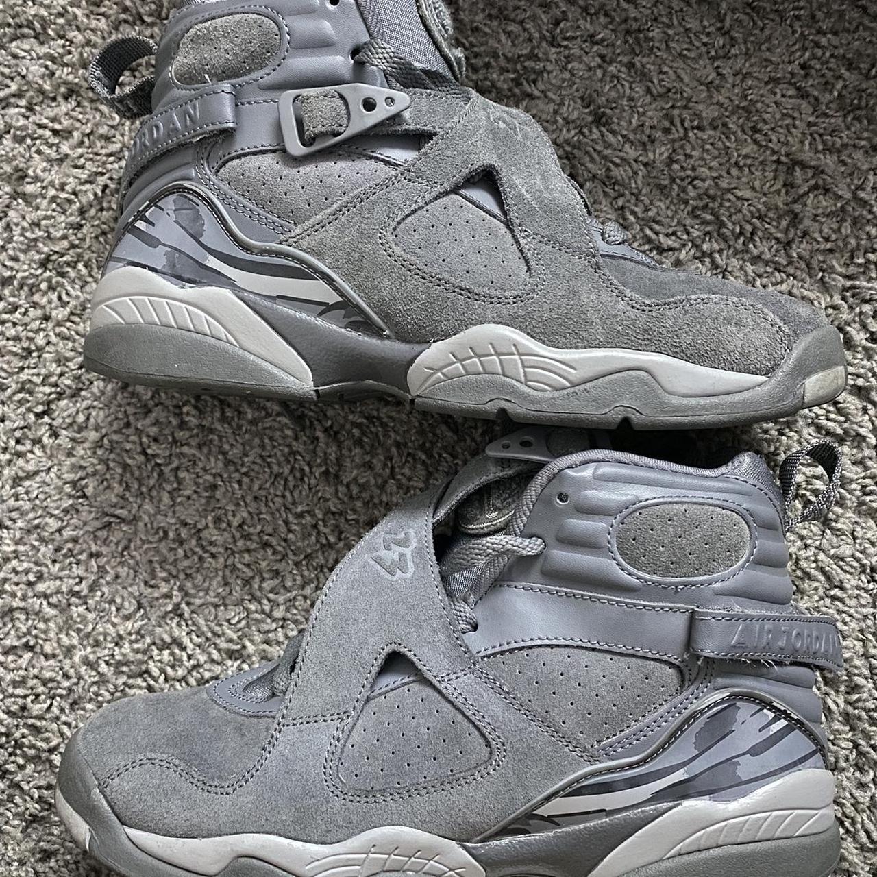 Jordan 8s Wolf Grey boys gs 6.5 fits 8 w comes w... - Depop