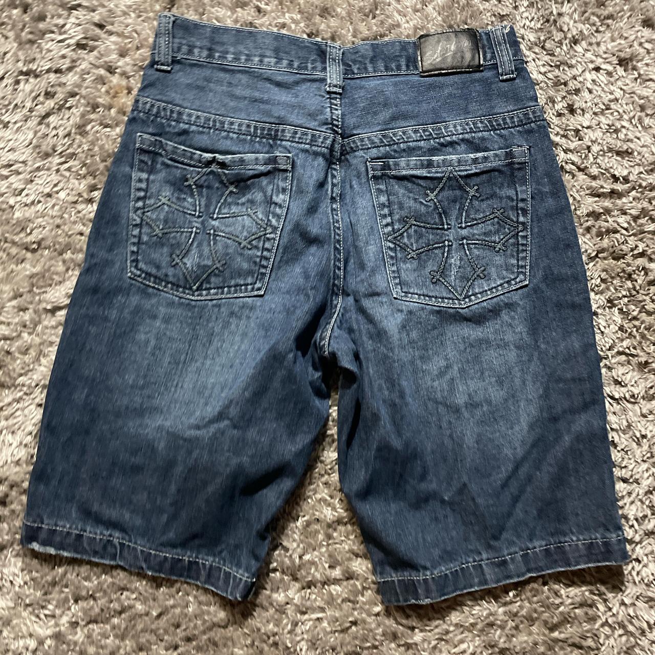 Baggy y2k cross jorts Size 30w Great condition no... - Depop